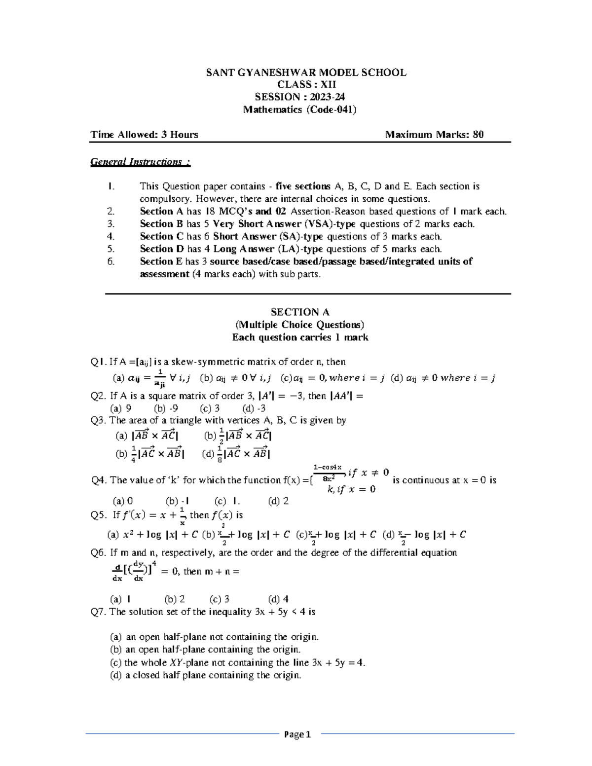 Assignment corporate law - SANT GYANESHWAR MODEL SCHOOL CLASS : XII ...