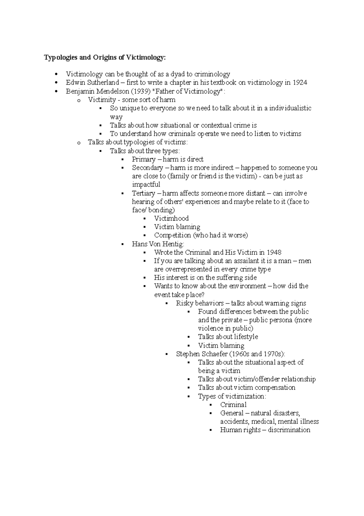 Lecture 2 Victimology - Proff Mike - Typologies and Origins of ...
