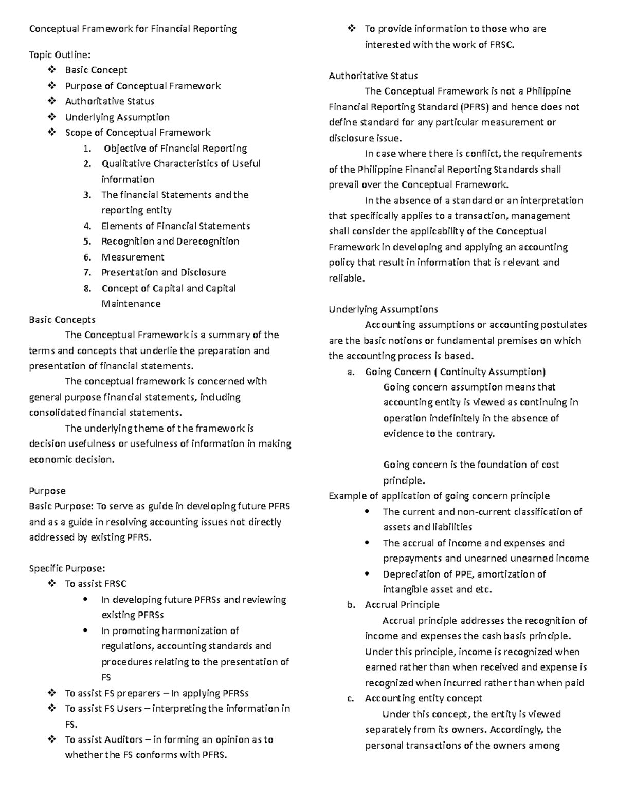 Conceptual Framework for Financial Reporting - Objective of Financial ...