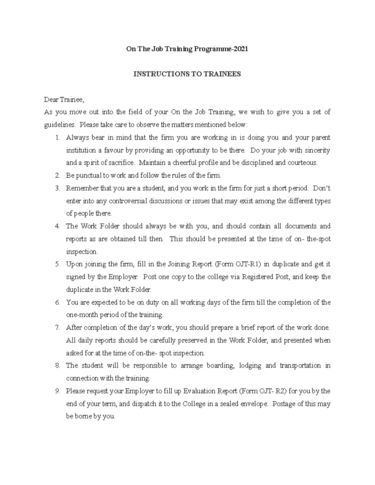 OJT R1 & R2 - 👀 you can take a look at it of course surely - On The Job ...