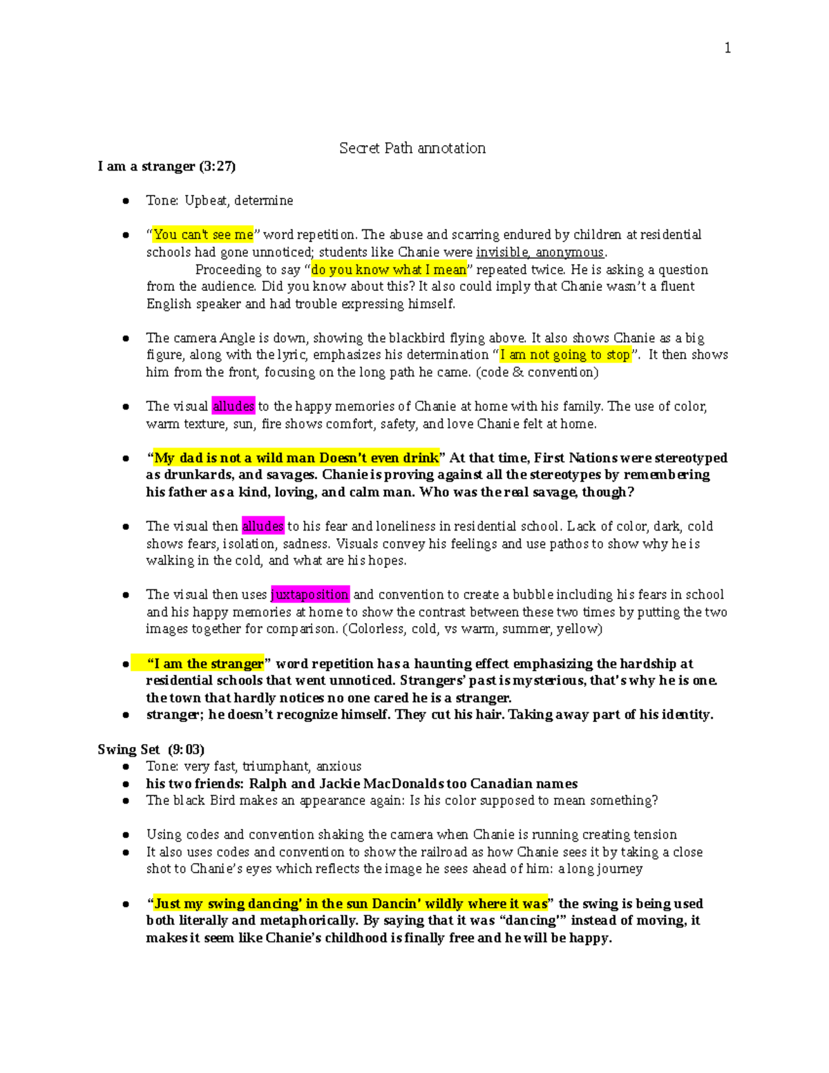 Secret Path Annotation - The abuse and scarring endured by children at ...