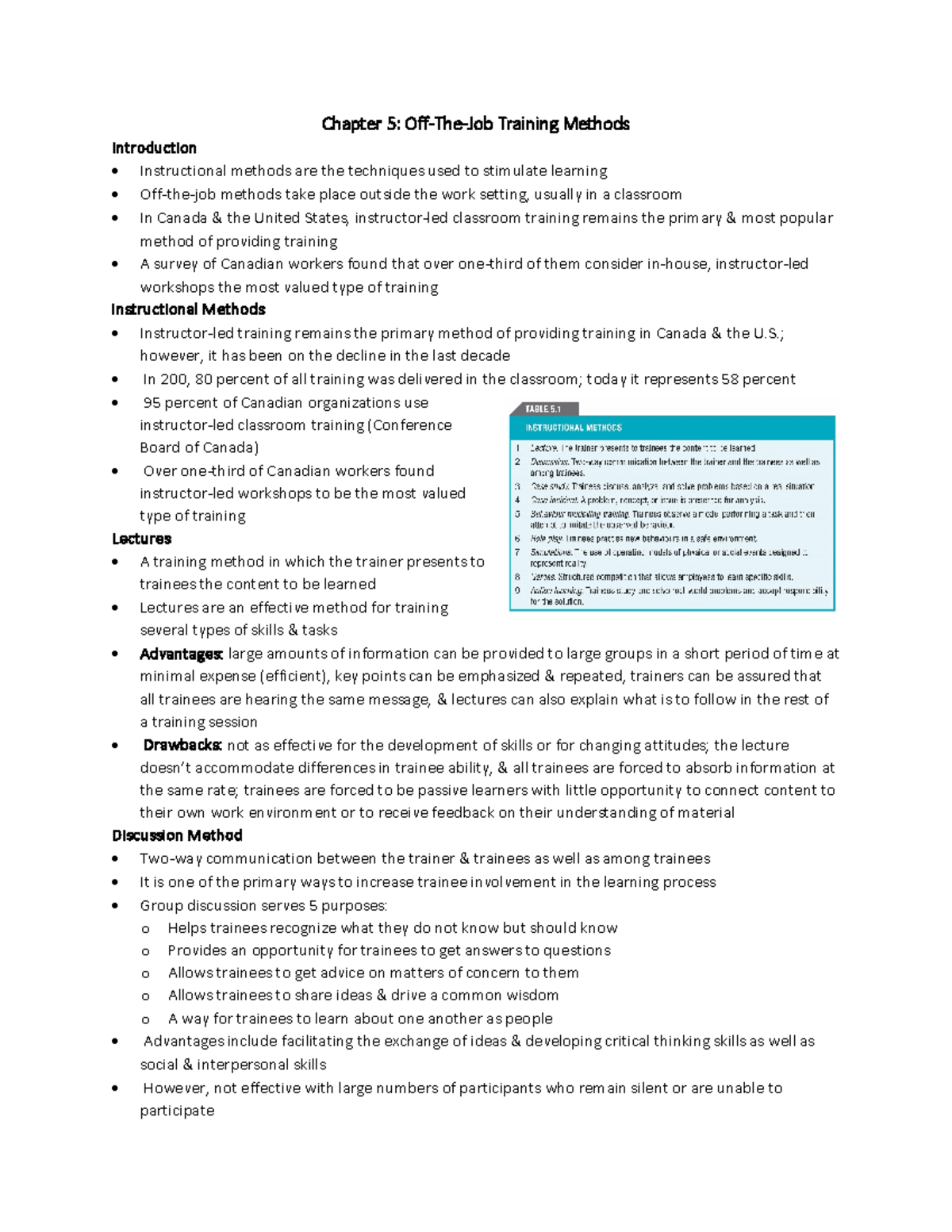 BUSN 3351 Chapter 5 - Lecture notes 5 - BUSN3351 - Douglascollege - Studocu