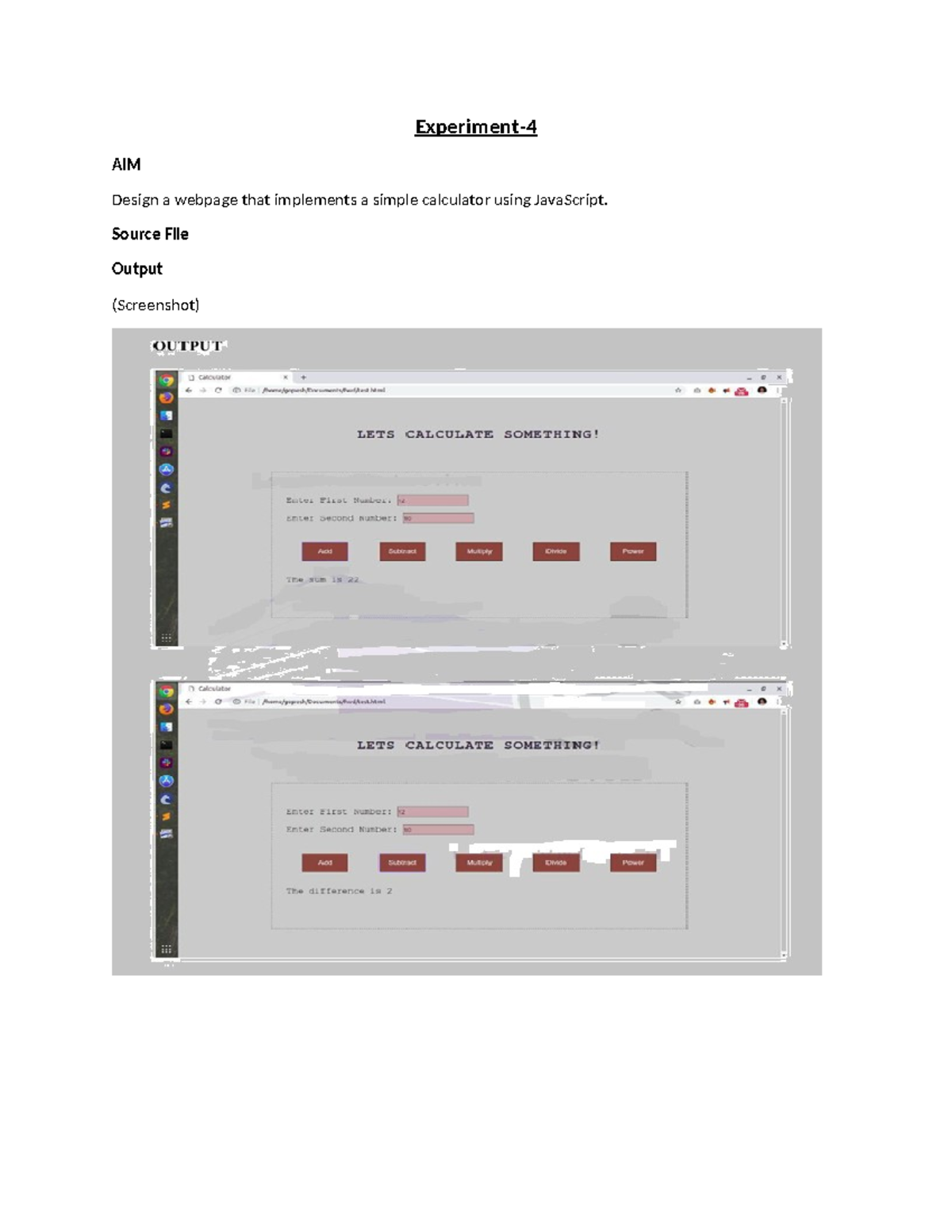 WT lab-4 - Practical file - Computer Application - Experiment- AIM Design a webpage that ...