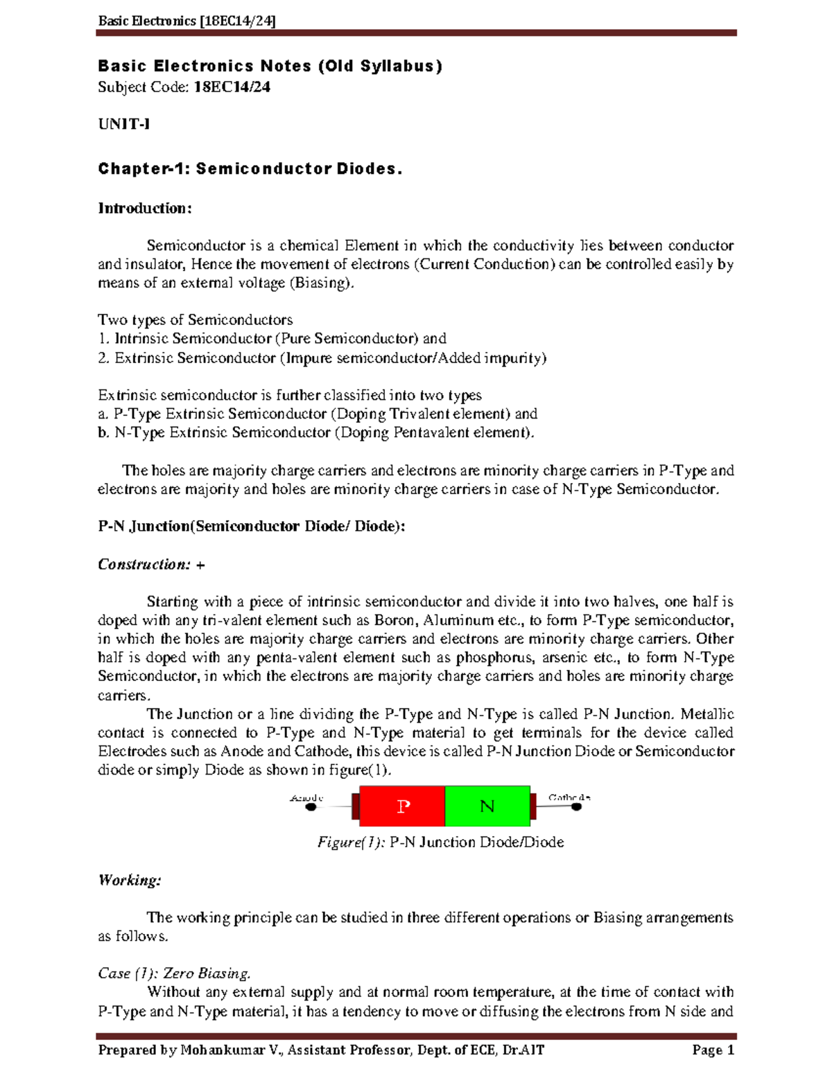 18EC24 Basic Electronics Notes - Basic Electronics Notes (Old Syllabus ...