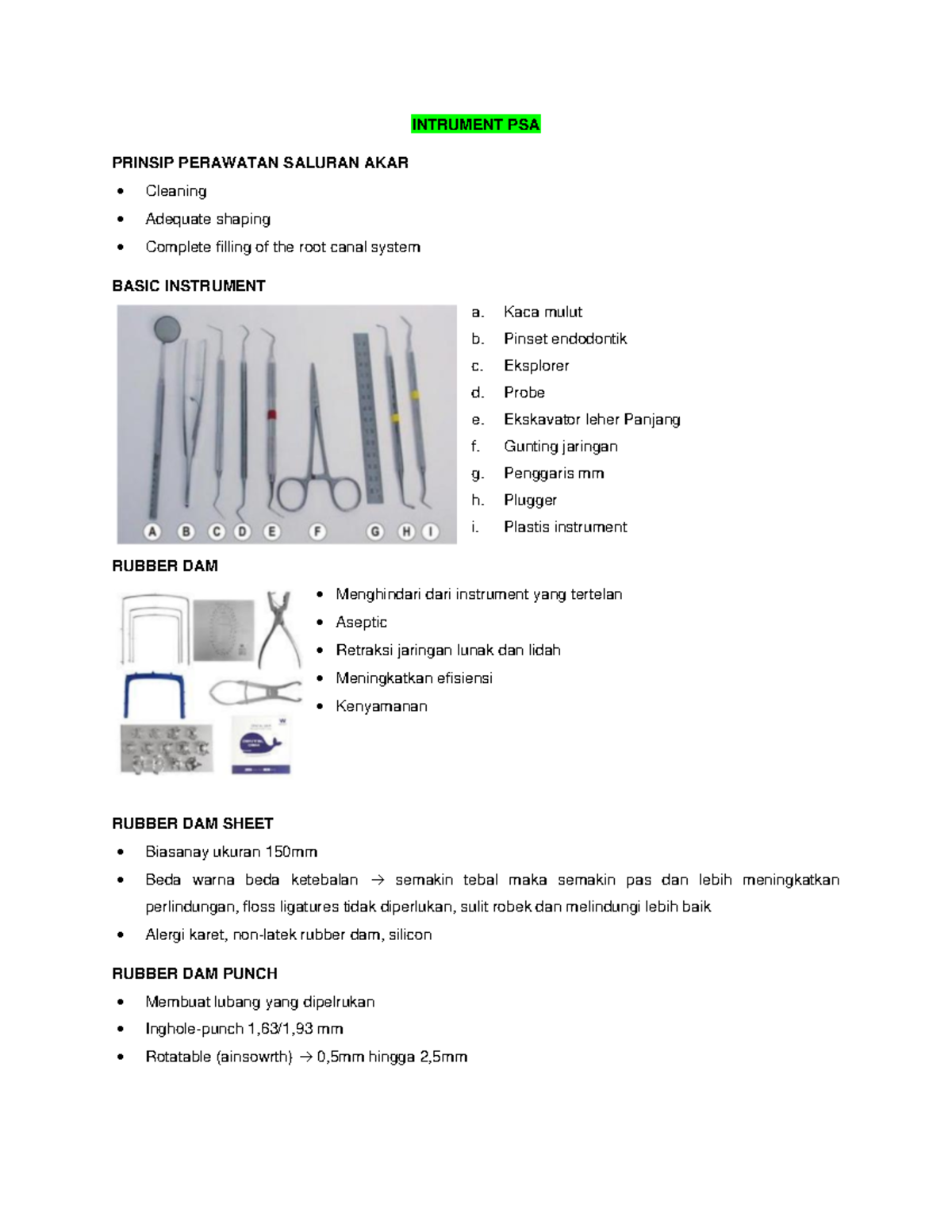Instrument PSA - INTRUMENT PSA PRINSIP PERAWATAN SALURAN AKAR Cleaning ...