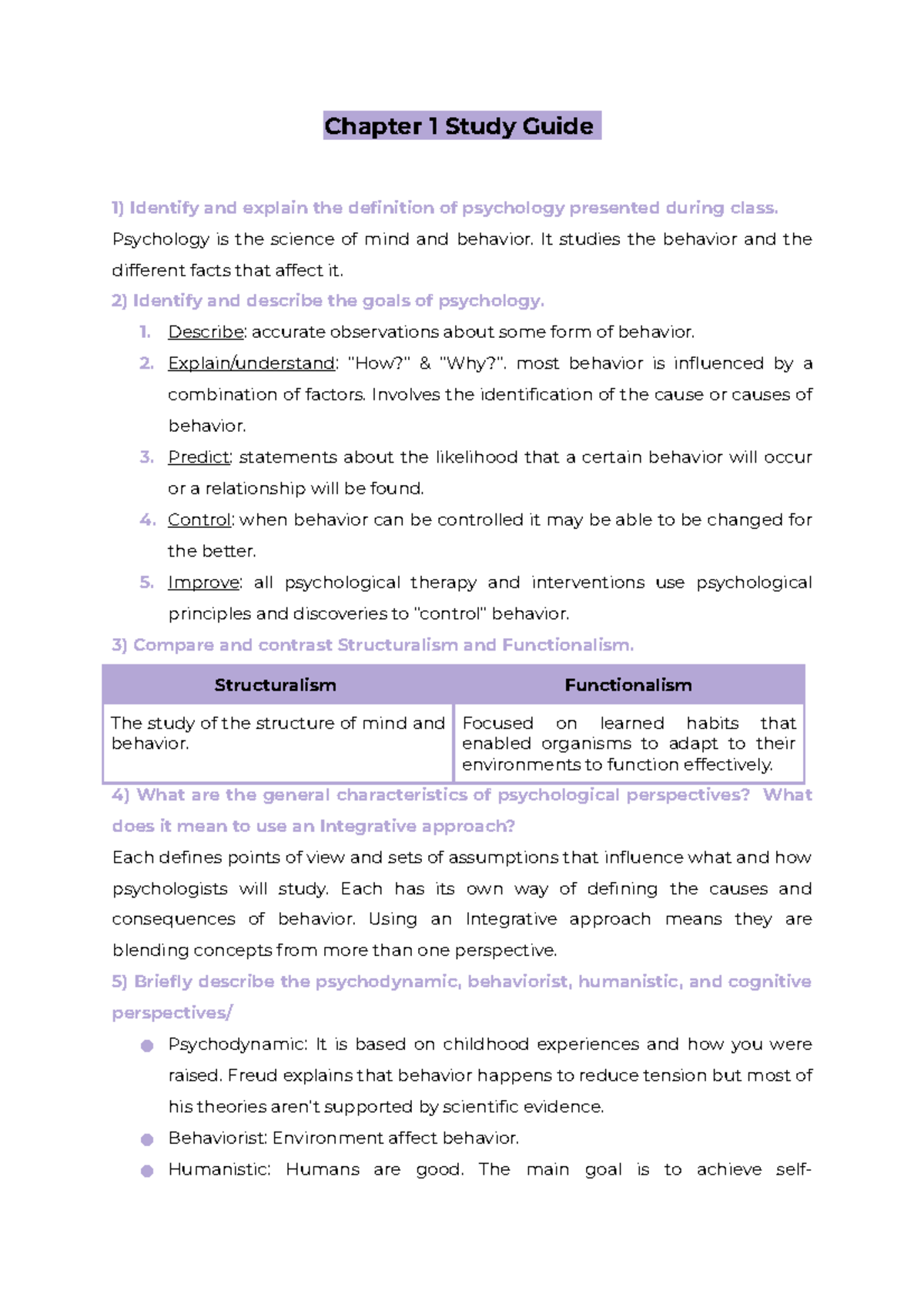 Chapter 1 Study Guide - Chapter 1 Study Guide Identify and explain the ...