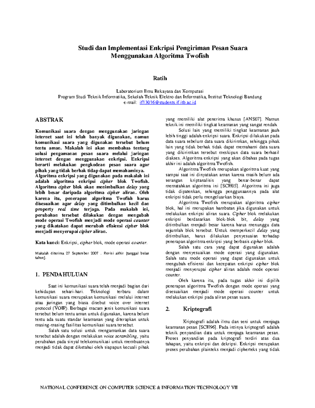 Tugas Makalah IF4073 Interpretasi dan Pengolahan Citra, Semester II Tahun 2021/2022 - NATIONAL ...