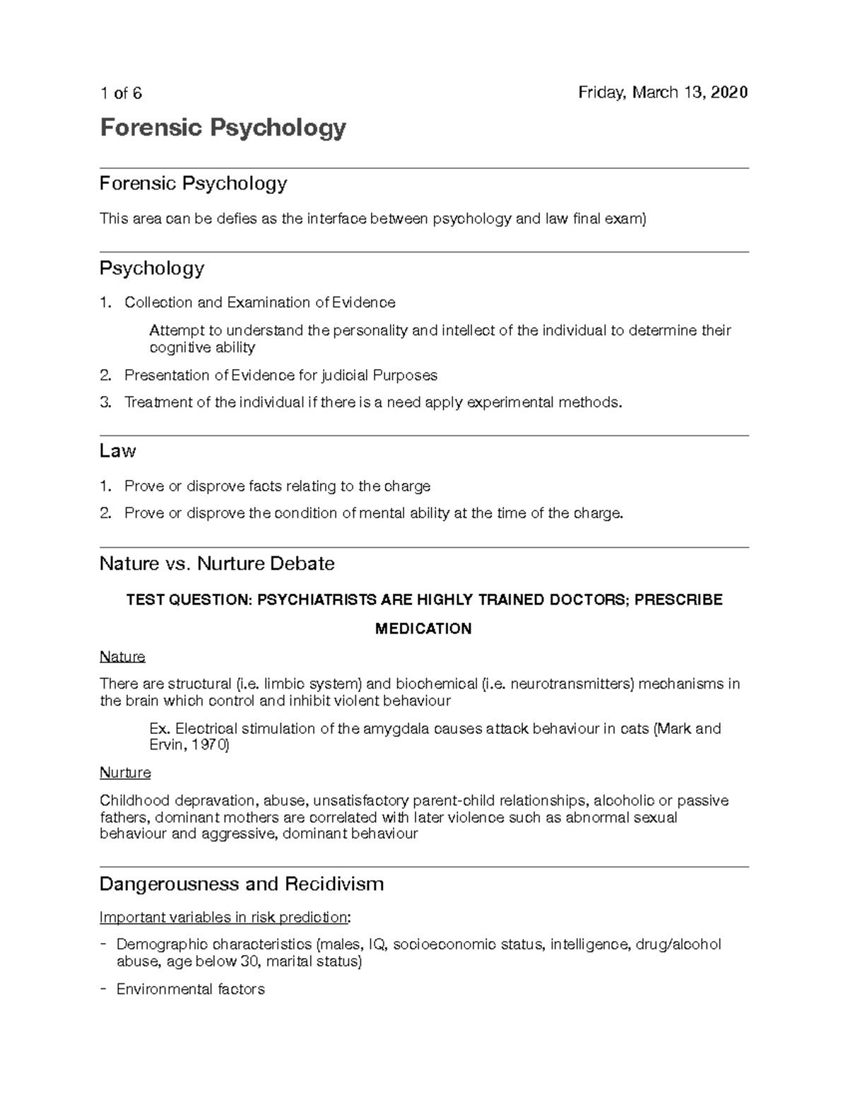 Forensic psychology - Valliant, P - Forensic Psychology Forensic ...