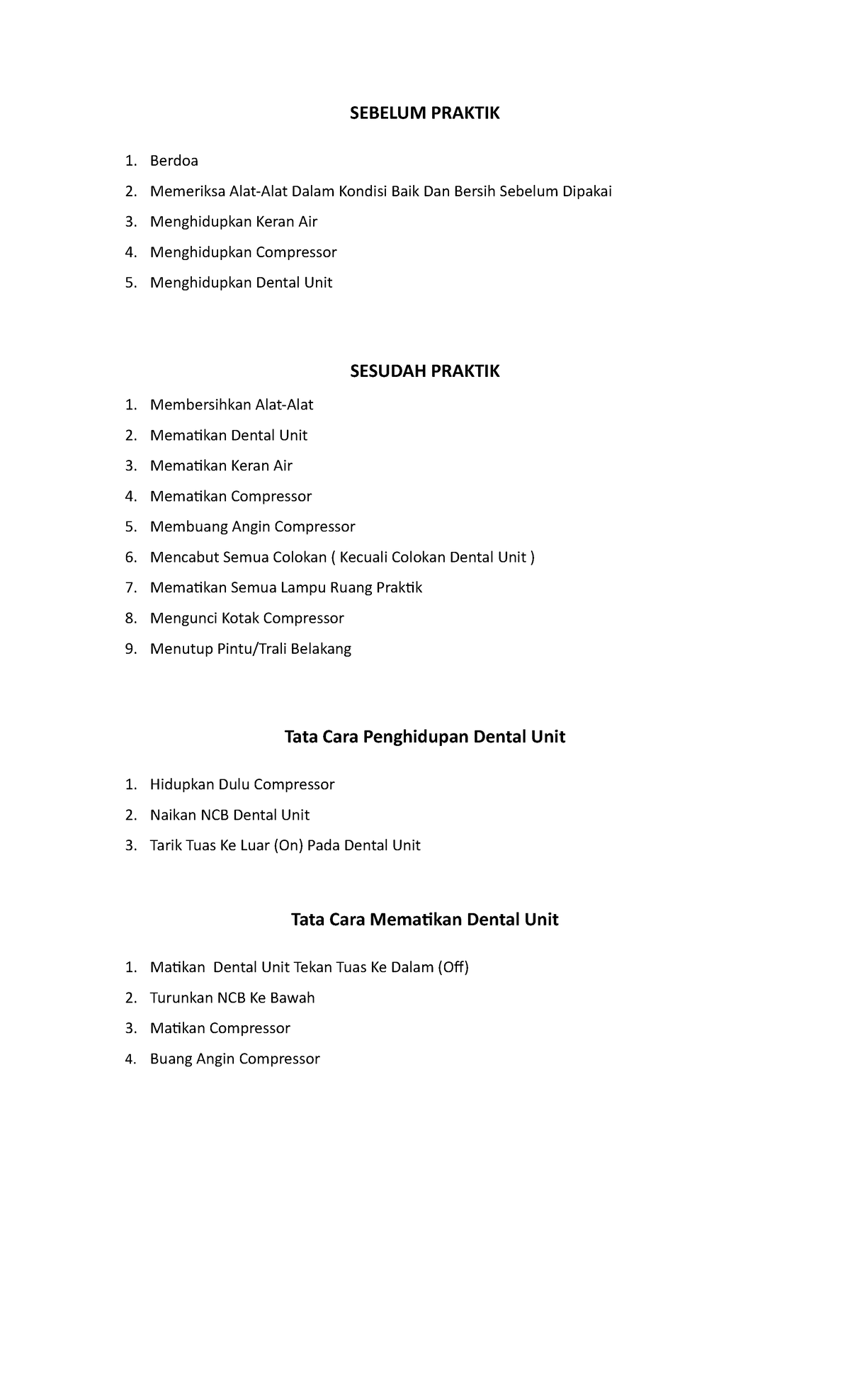 Print - carefull before an after work - SEBELUM PRAKTIK Berdoa ...