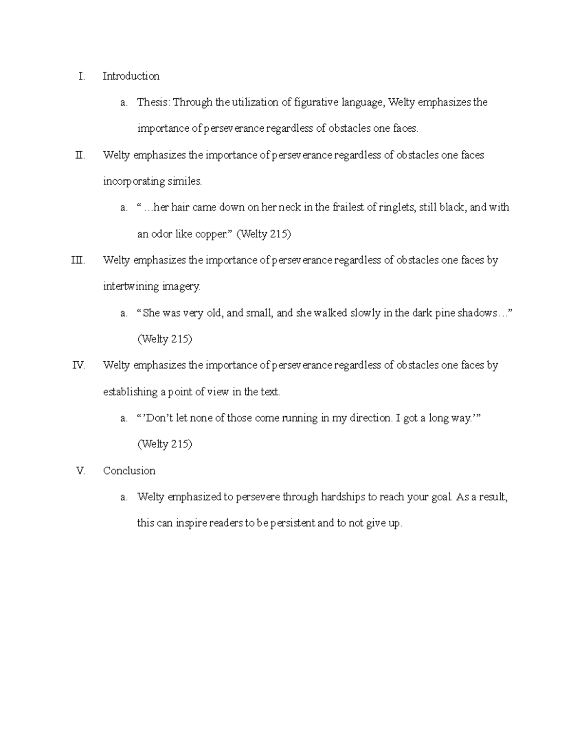 Textual Analysis Outline - I. Introduction a. Thesis: Through the ...