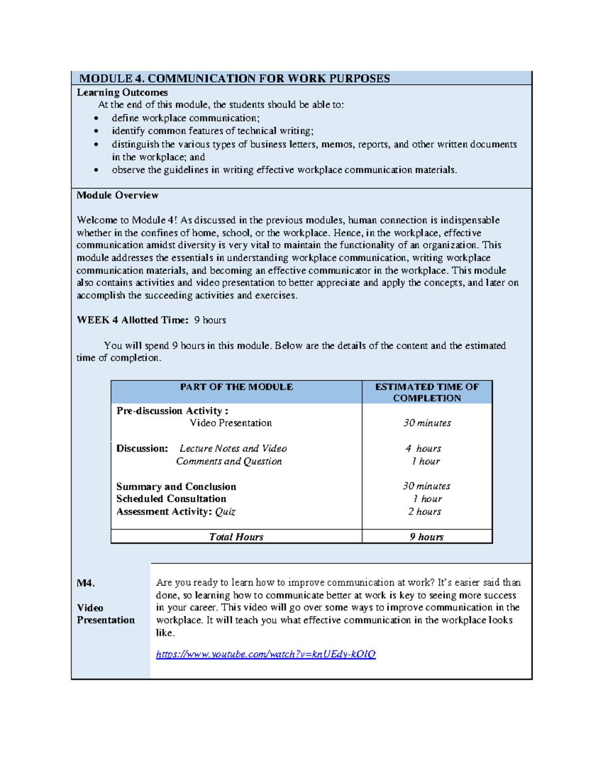 Purposive Communication Module 4 Lecture Note - MODULE 4. COMMUNICATION ...
