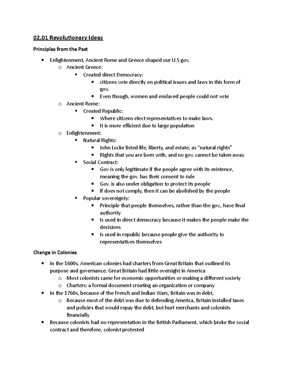 US GOV UNIT 2.1 - 02 Revolutionary Ideas Principles from the Past ...