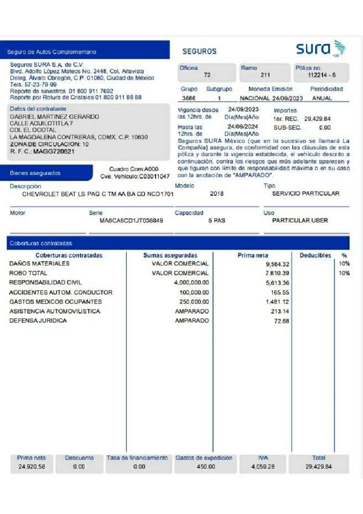 Segurobeat 2018 Gabriel - Seguro de Autos Complementario SEGUROS sura ...