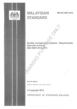 Malaysian Standard MS ISO 31000 2010 . Risk management - Principles and ...