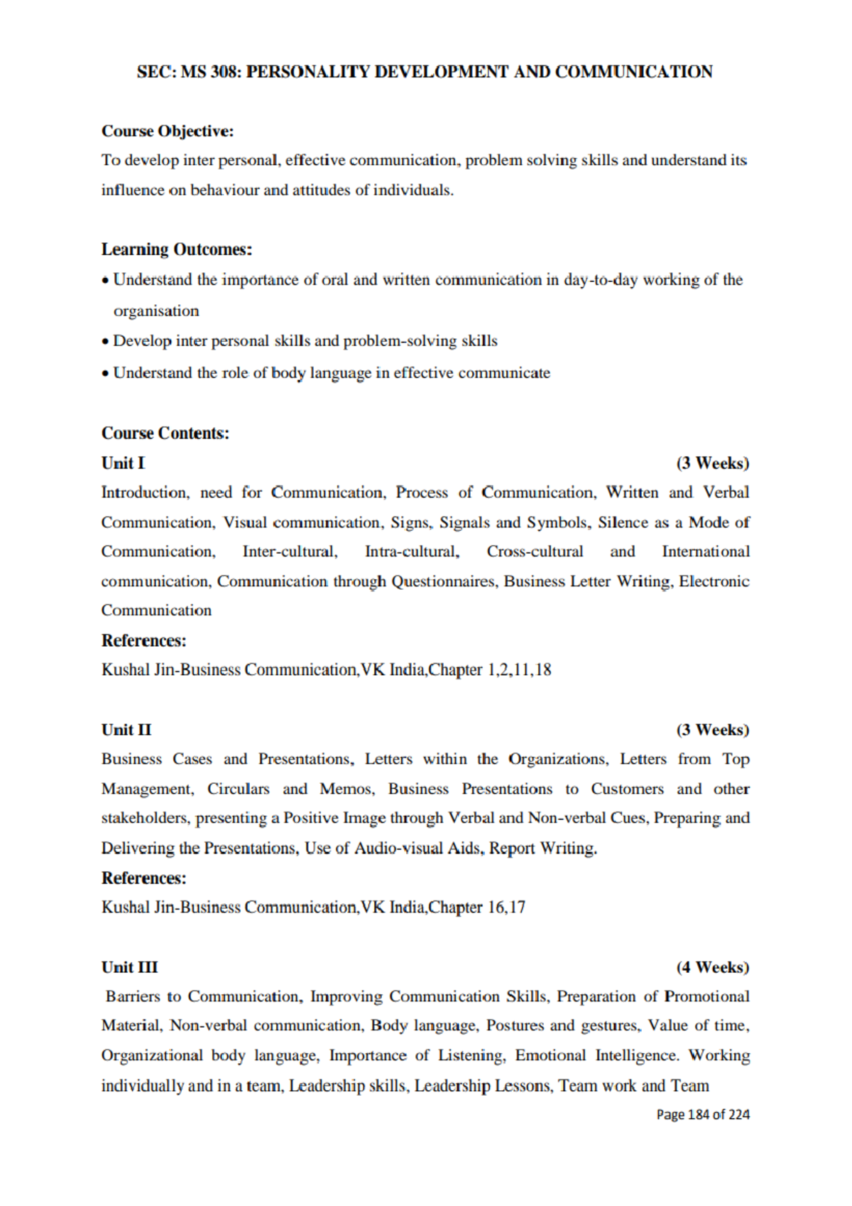 MS 308 Personality Development and Communication 1 - 2036000005 - Studocu