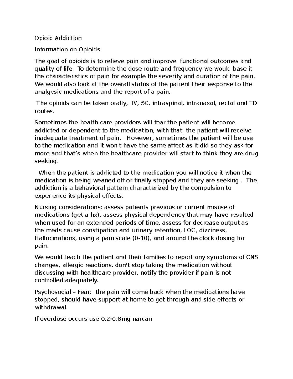 Opioid Addiction - Opioid Addiction Information on Opioids The goal of ...