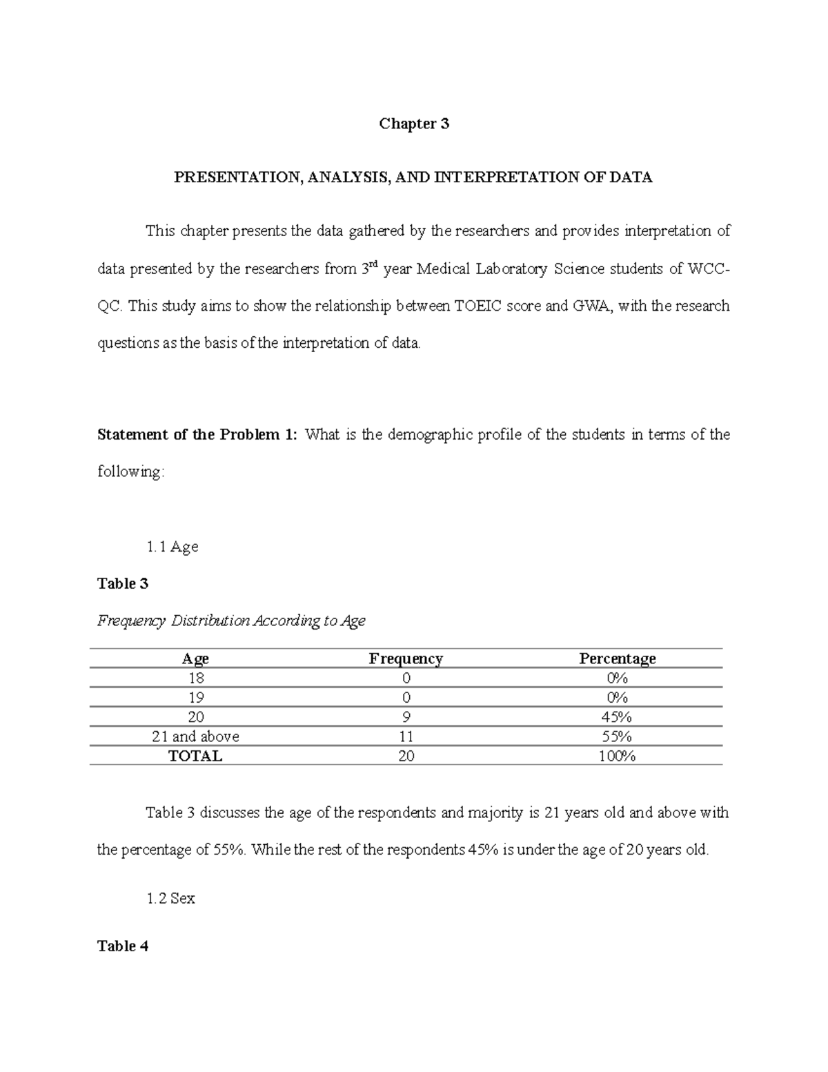 Chapter-3 - Nurse - Chapter 3 PRESENTATION, ANALYSIS, AND ...