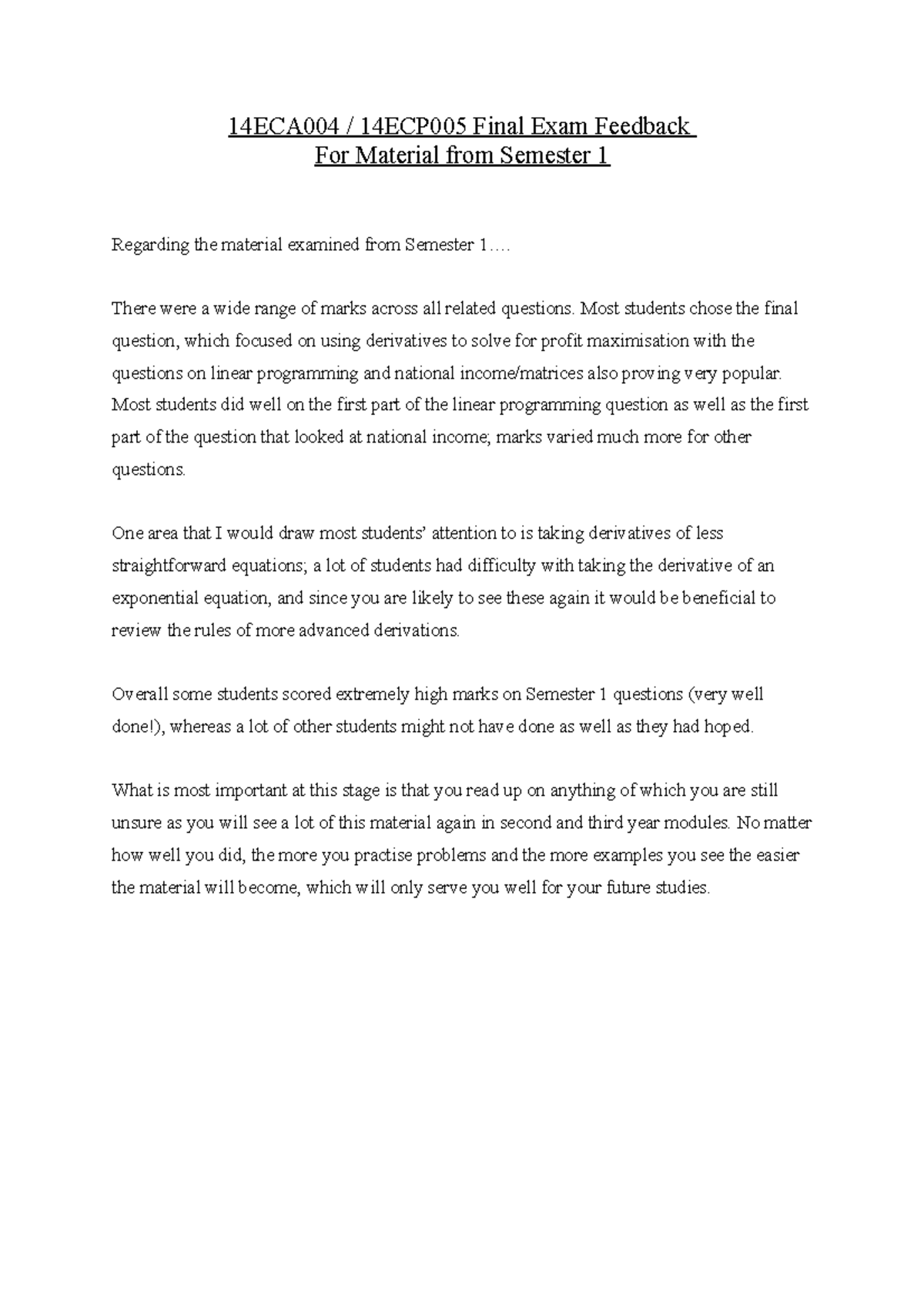Final Exam January 2018, answers - 14ECA004 / 14ECP005 Final Exam ...