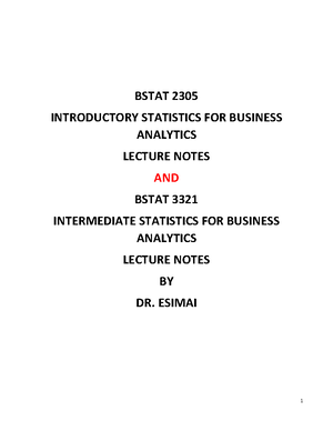 Exam 1 Practice Fall 2021- chapter 1,2,3,4 - BSTAT 3321 Exam 1 ...