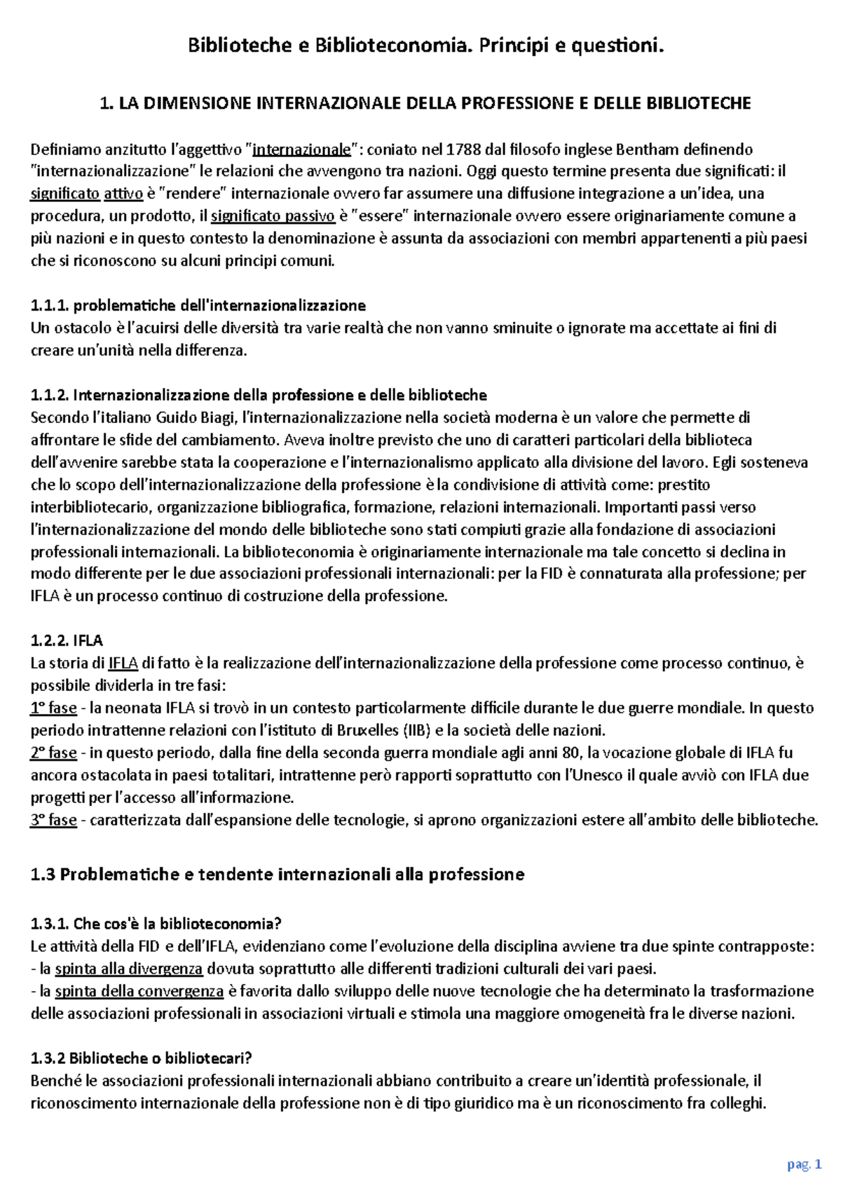 Biblioteche e biblioteconomia - riassunto - Biblioteche e Biblioteconomia. Principi e questioni ...