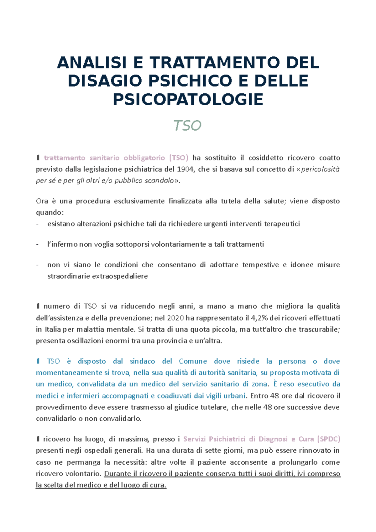 Analisi E Trattamento DEL Disagio Psichico E Delle Patologie PT.2 ...