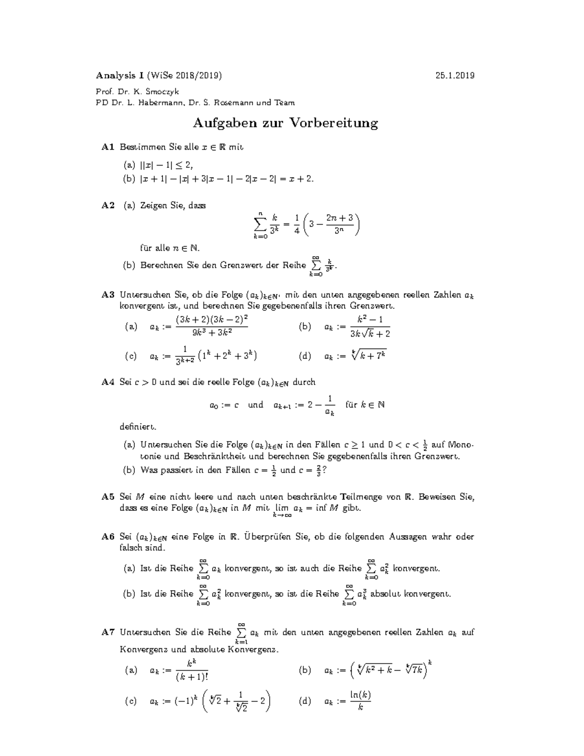 Ana1-18 vorb - Wintersemester Dozent Prof. Dr. Knut Smoczyk - Analysis ...