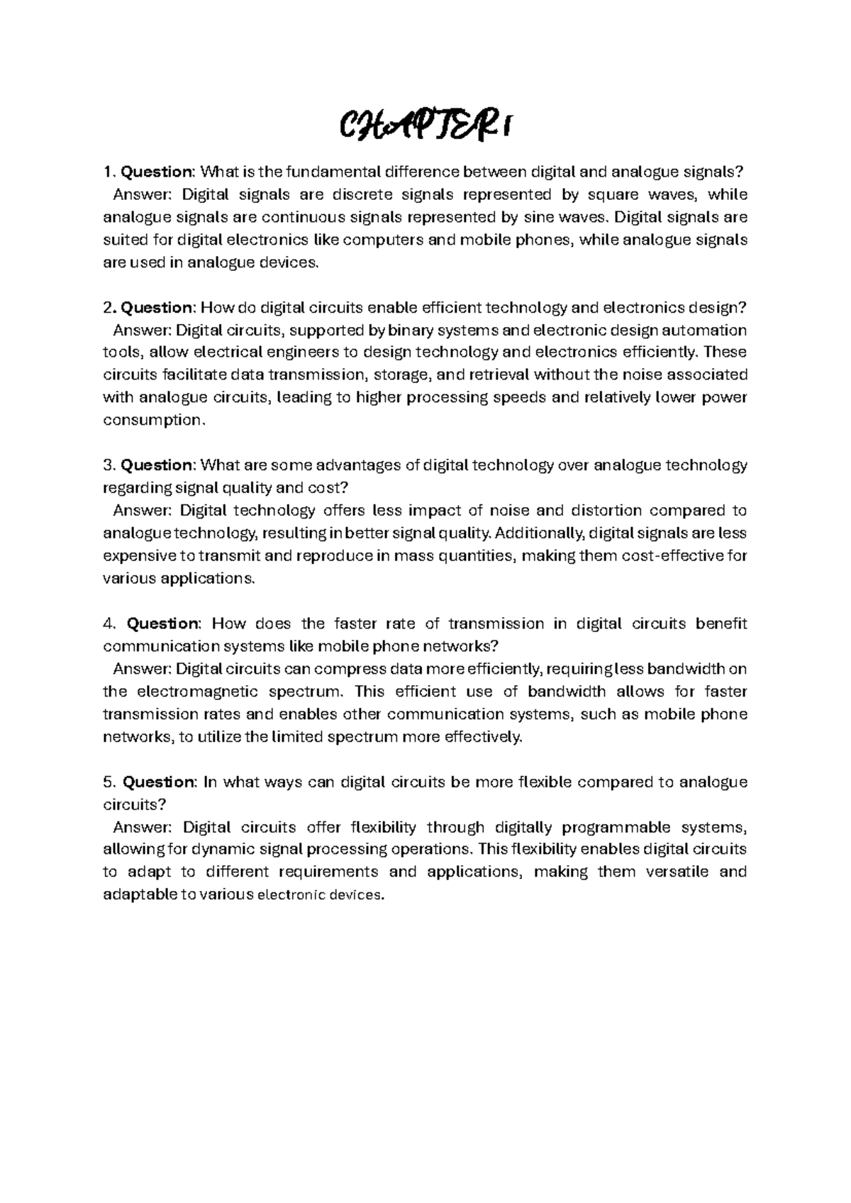 Example chapter 1 - MGT - CHAPTER 1 1. Question: What is the ...