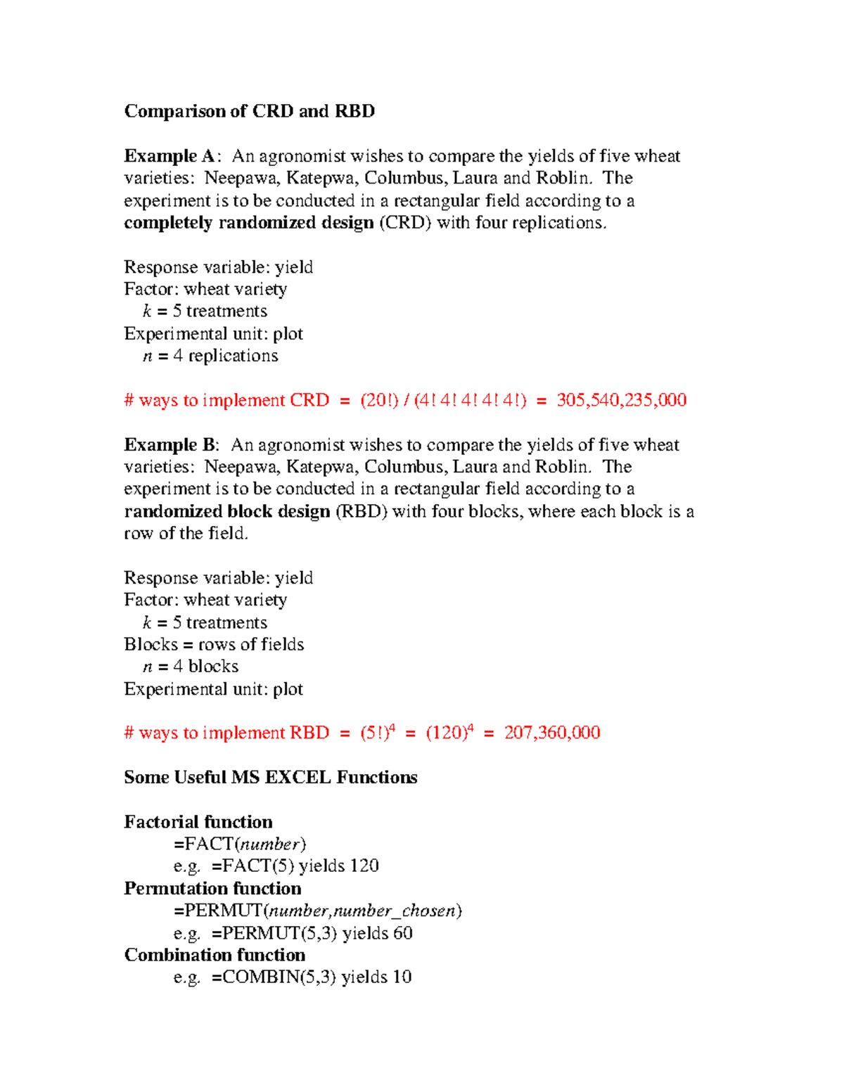 Comparison of CRD and RBD F2020 - Comparison of CRD and RBD Example A ...