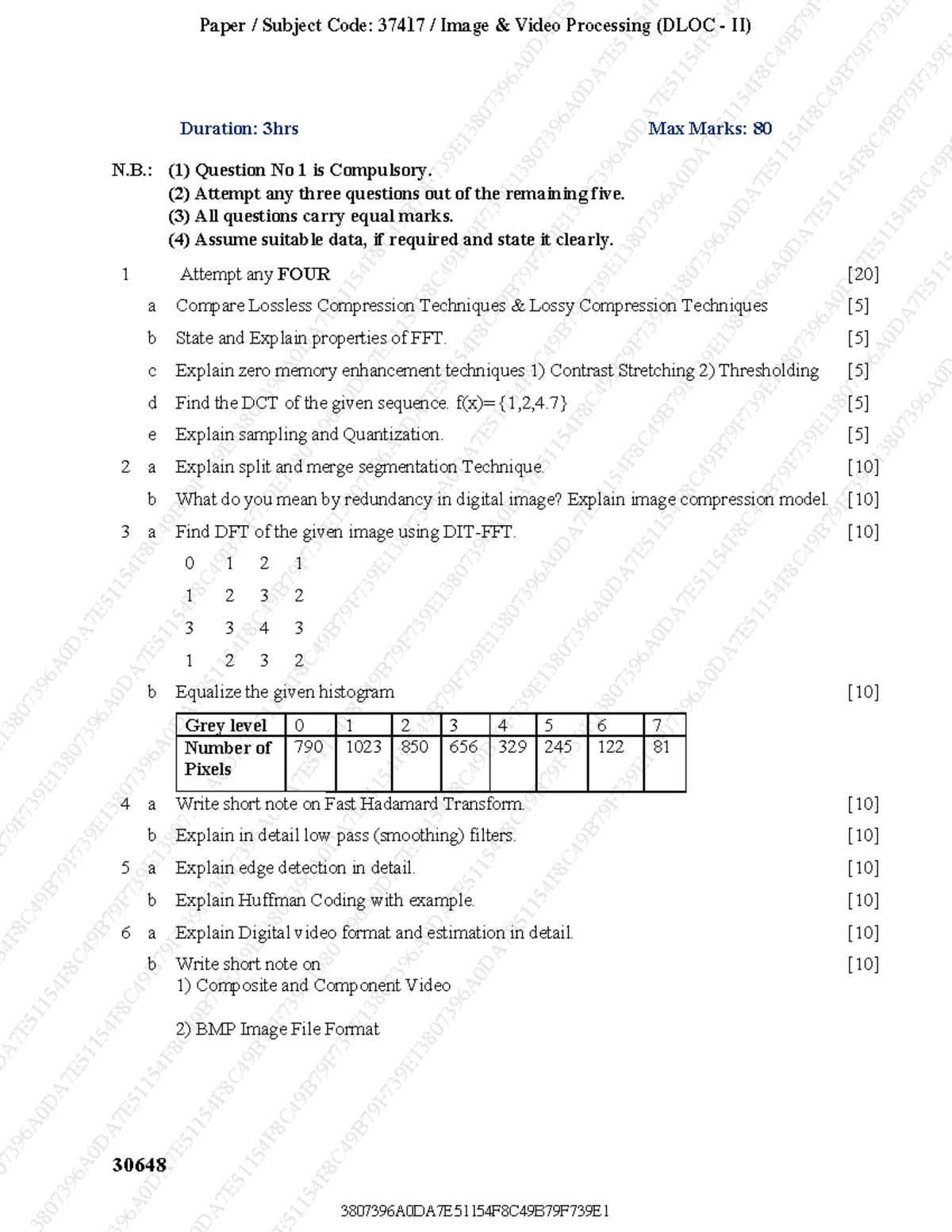 Ip pyq - PYQ's for reference - 30648 Duration: 3hrs Max Marks: 80 N.: (1) Question No 1 is - Studocu