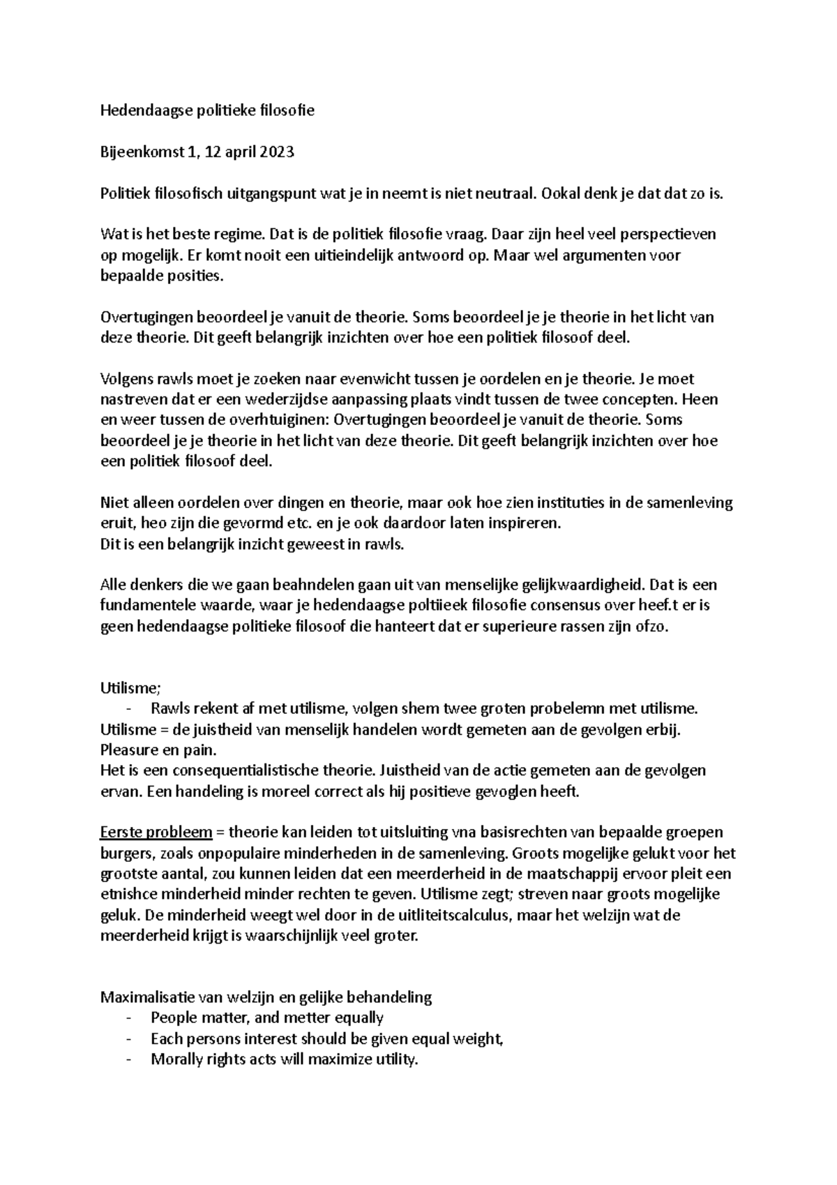 Hedendaagse politieke filosofie - Hedendaagse politieke filosofie ...