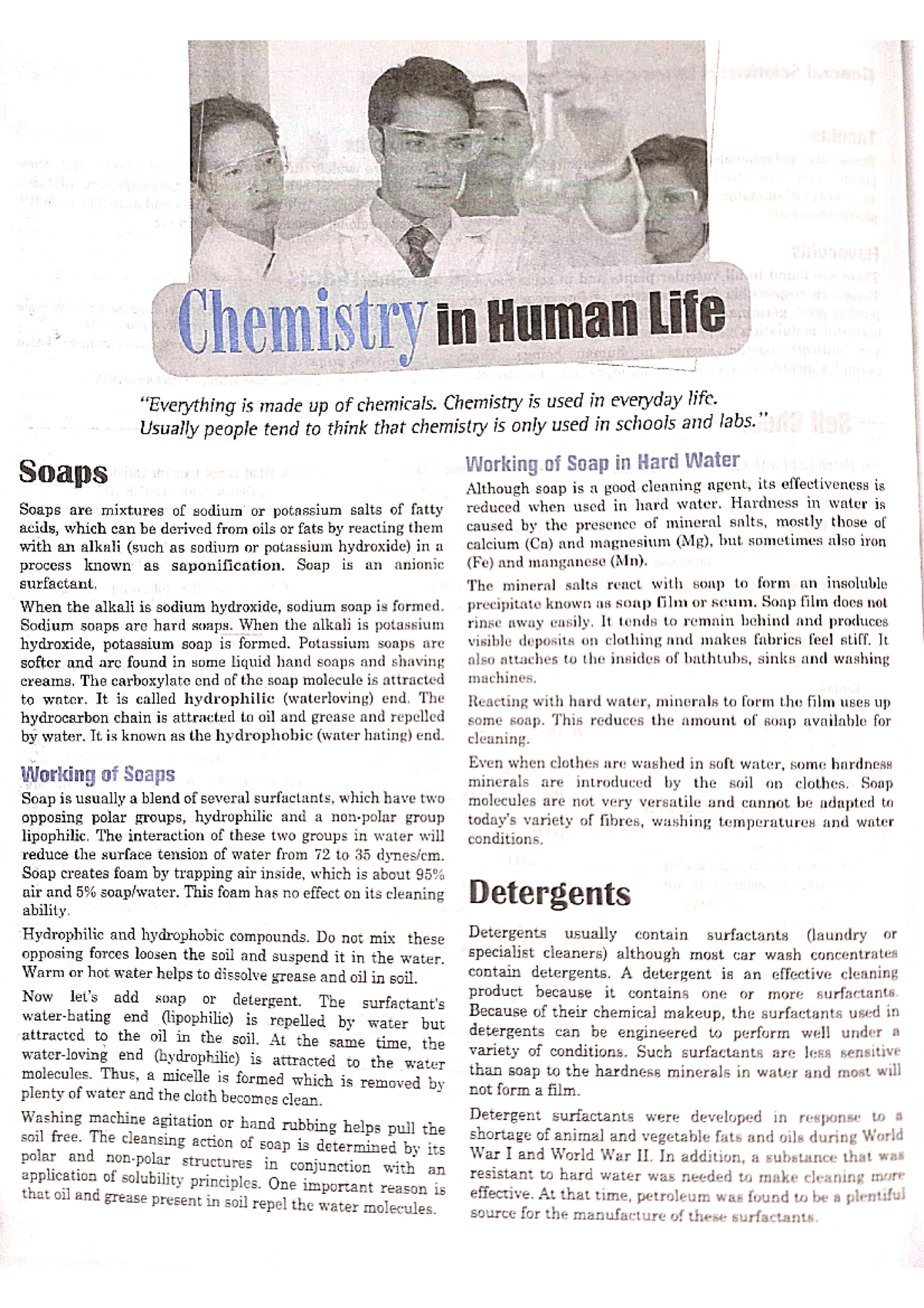 Chemistry in Human LIFE - Chemical Engineering Operations - Studocu