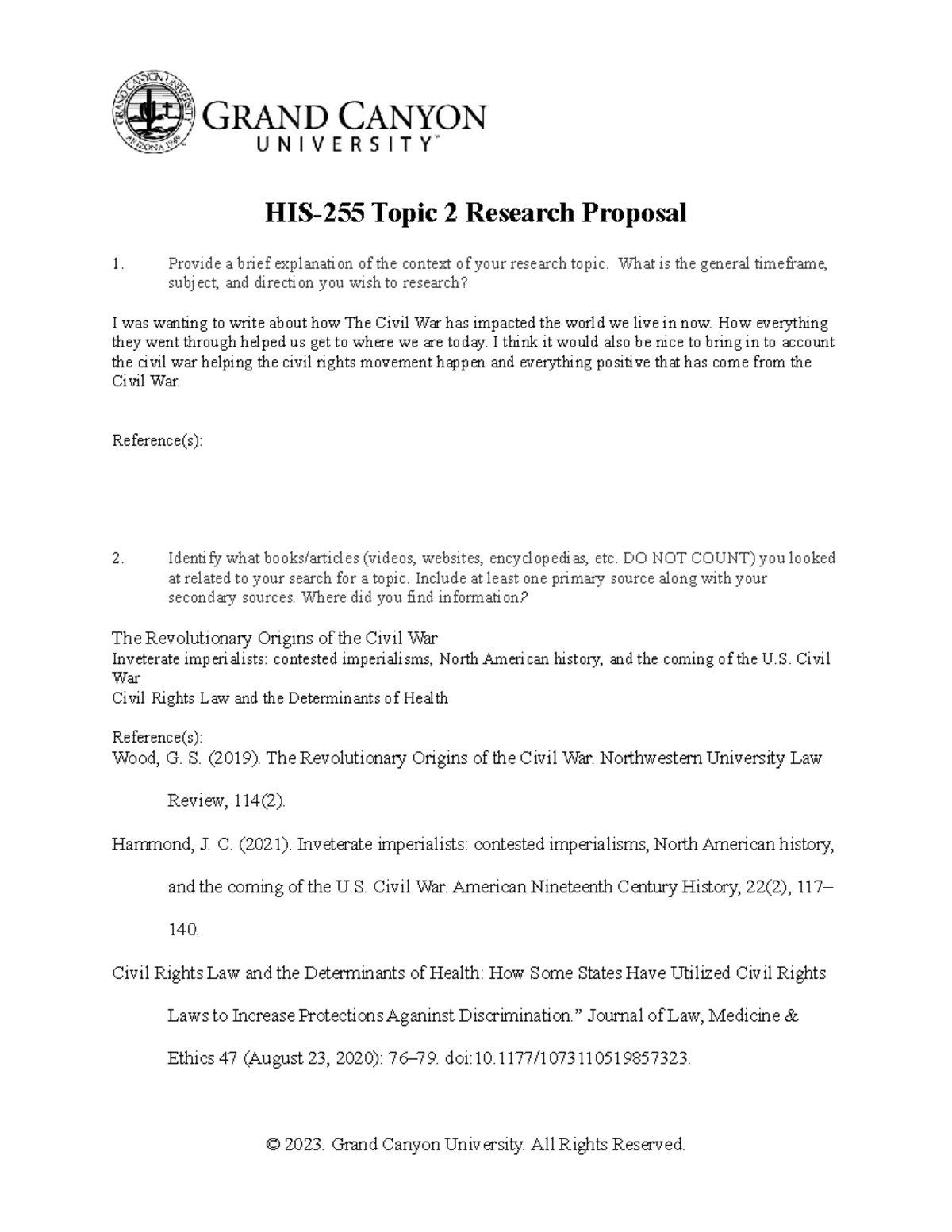 HIS 255 RS T2Research Proposal - HIS-255 Topic 2 Research Proposal 1 ...