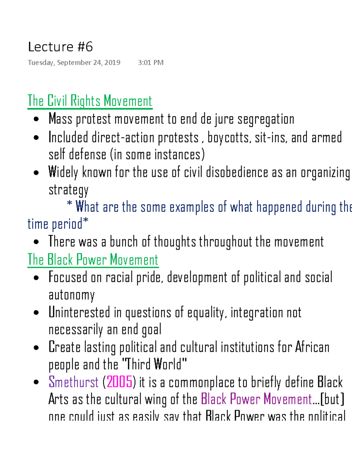 AAS 5 - NoTes - The Civil Rights Movement - Mass protest movement to ...