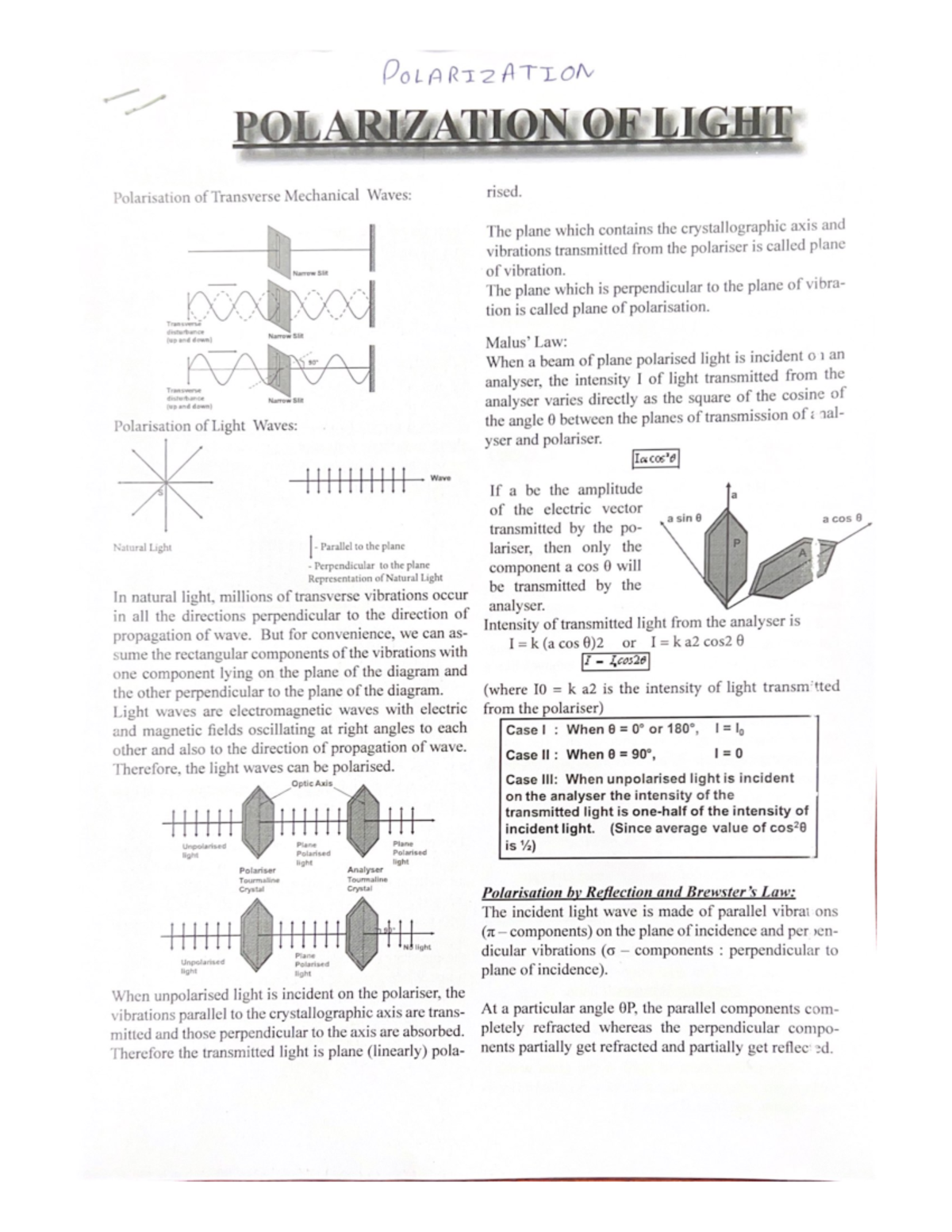 Polarization - Applied Physics-I - Studocu