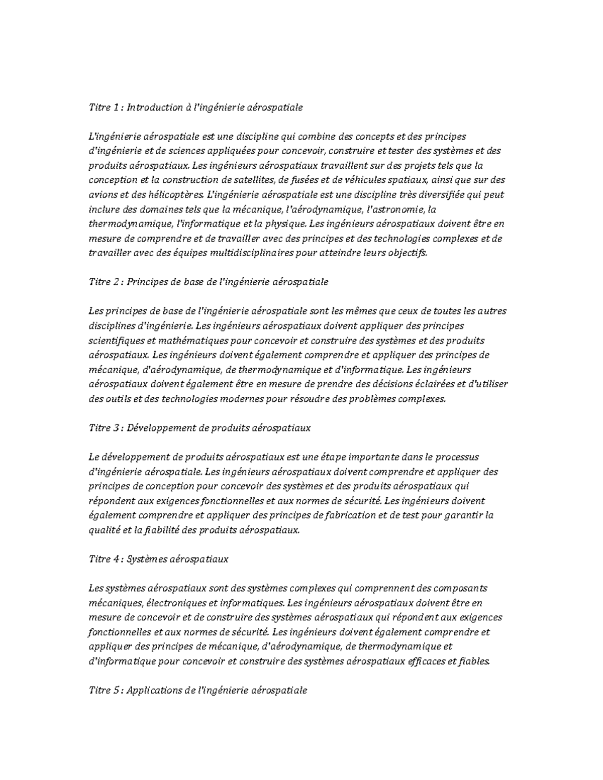 Aerospace Engineering Study Notes - Titre 1 : Introduction à l ...