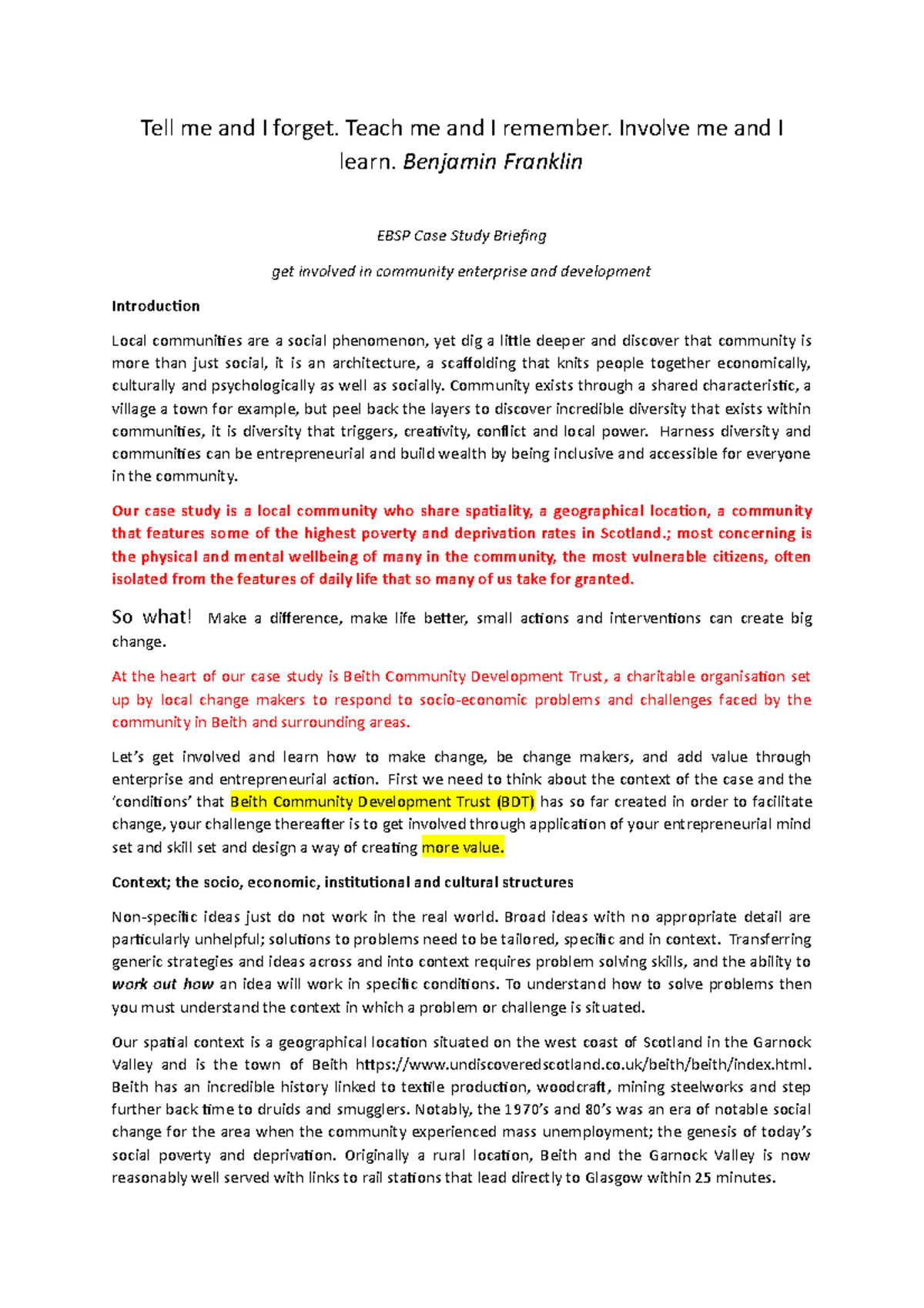 Tell me and I forget - essay - Tell me and I forget. Teach me and I ...