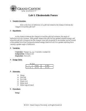 PHY112L Lab 9 Lenses - PHY-112L - GCU - Studocu