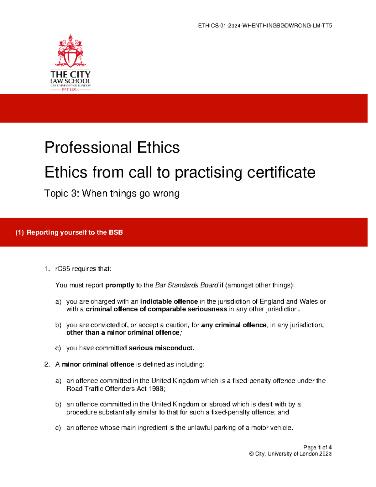 LM When things go wrong - Page 1 of 4 Professional Ethics Ethics from ...