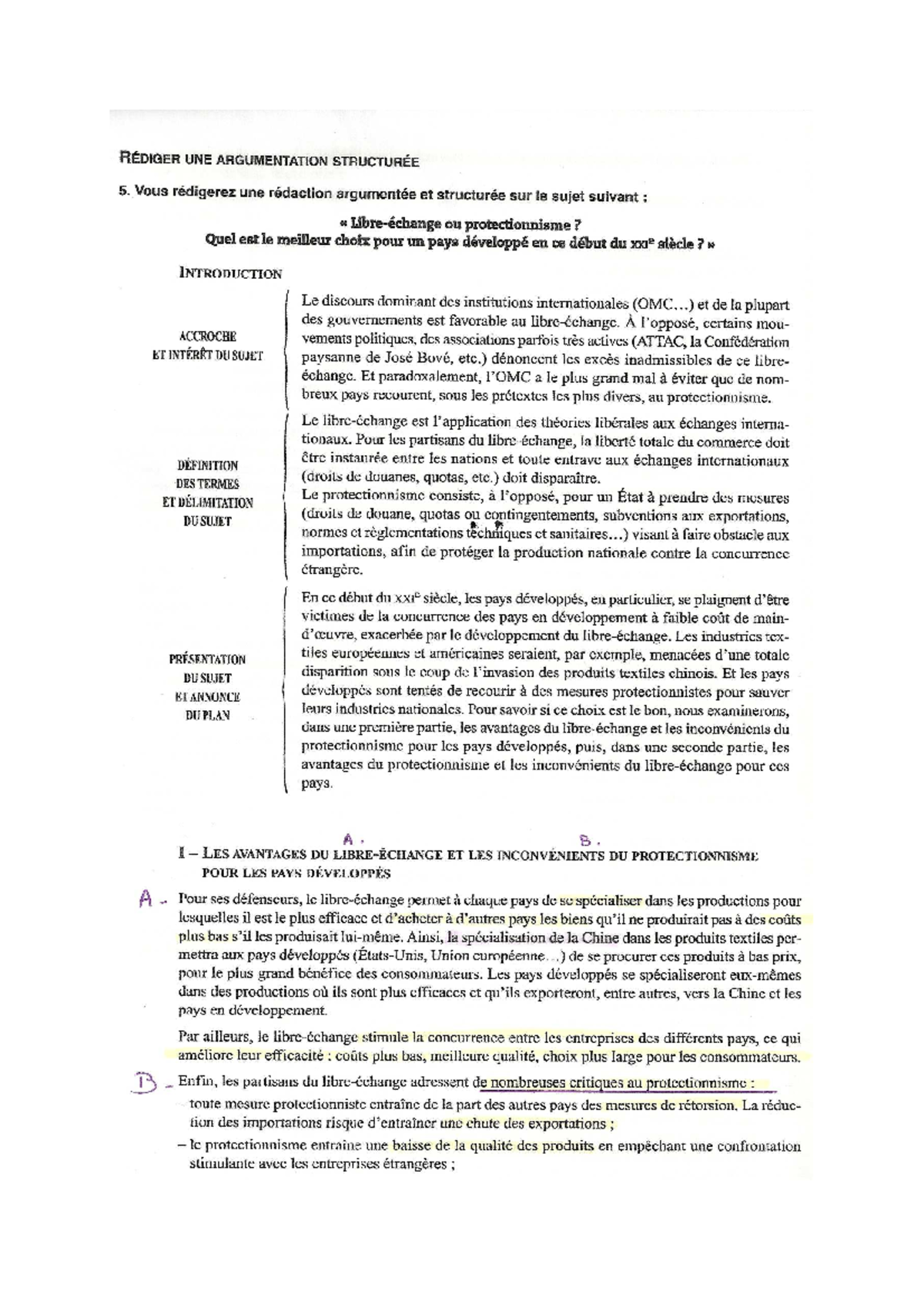 Dissertation Eco Libre change ou protectionnisme - English - Studocu