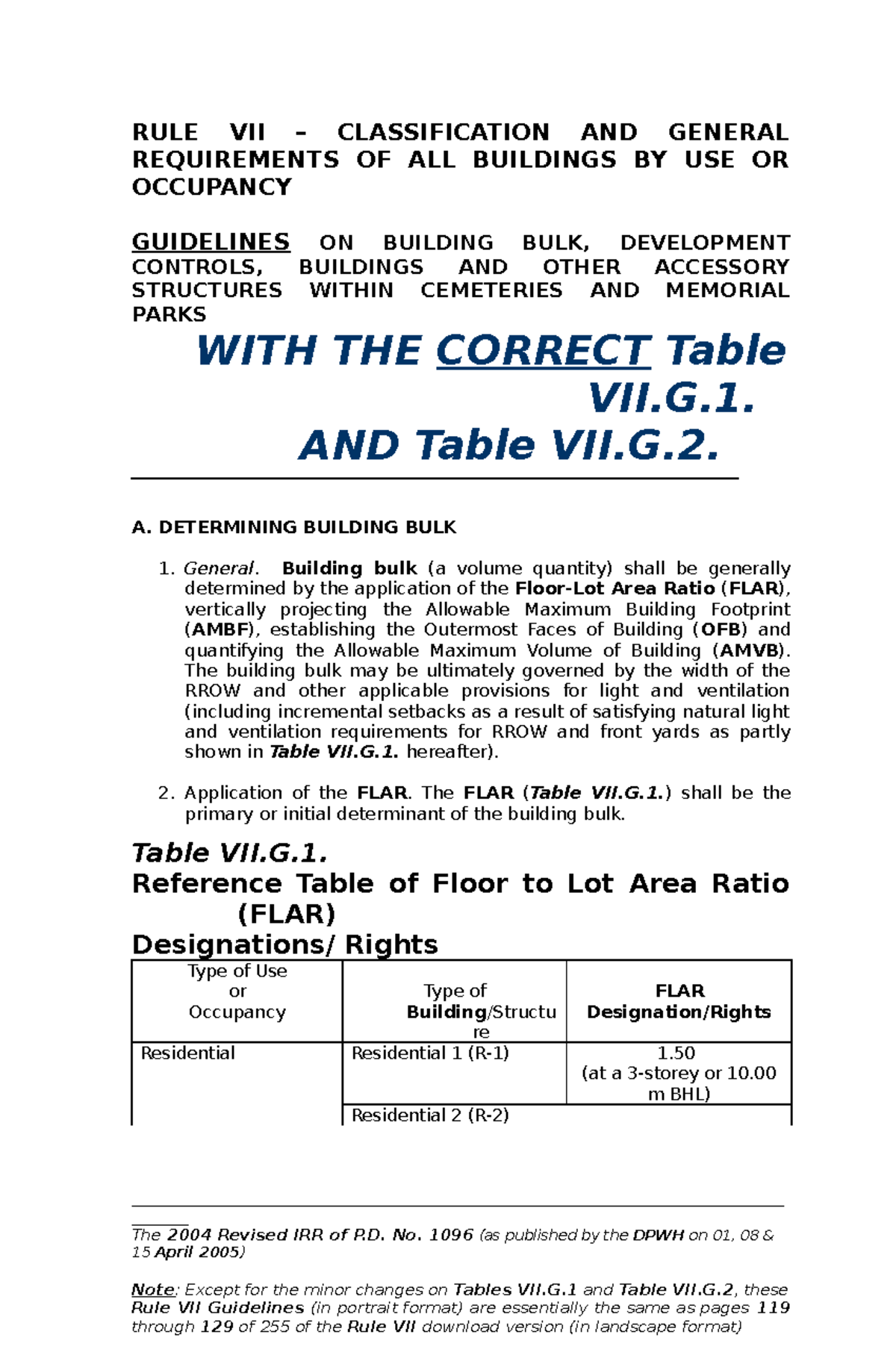 2a Rule VII Guidelines - RULE VII – CLASSIFICATION AND GENERAL ...