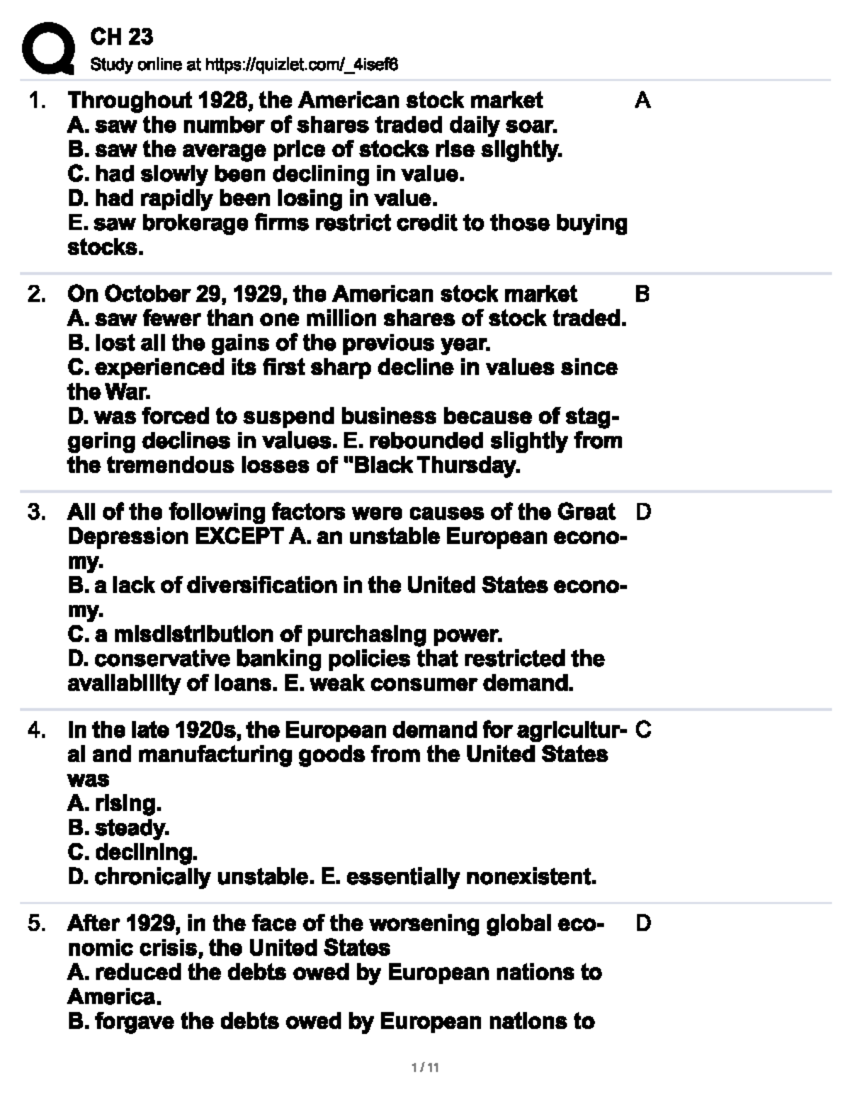 History - cool notes - CH 23 Study online at 1. Throughout 1928, the ...