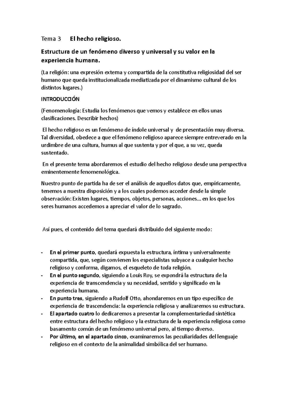 Tema 3 El hecho religioso - Tema 3 El hecho religioso. Estructura de un ...