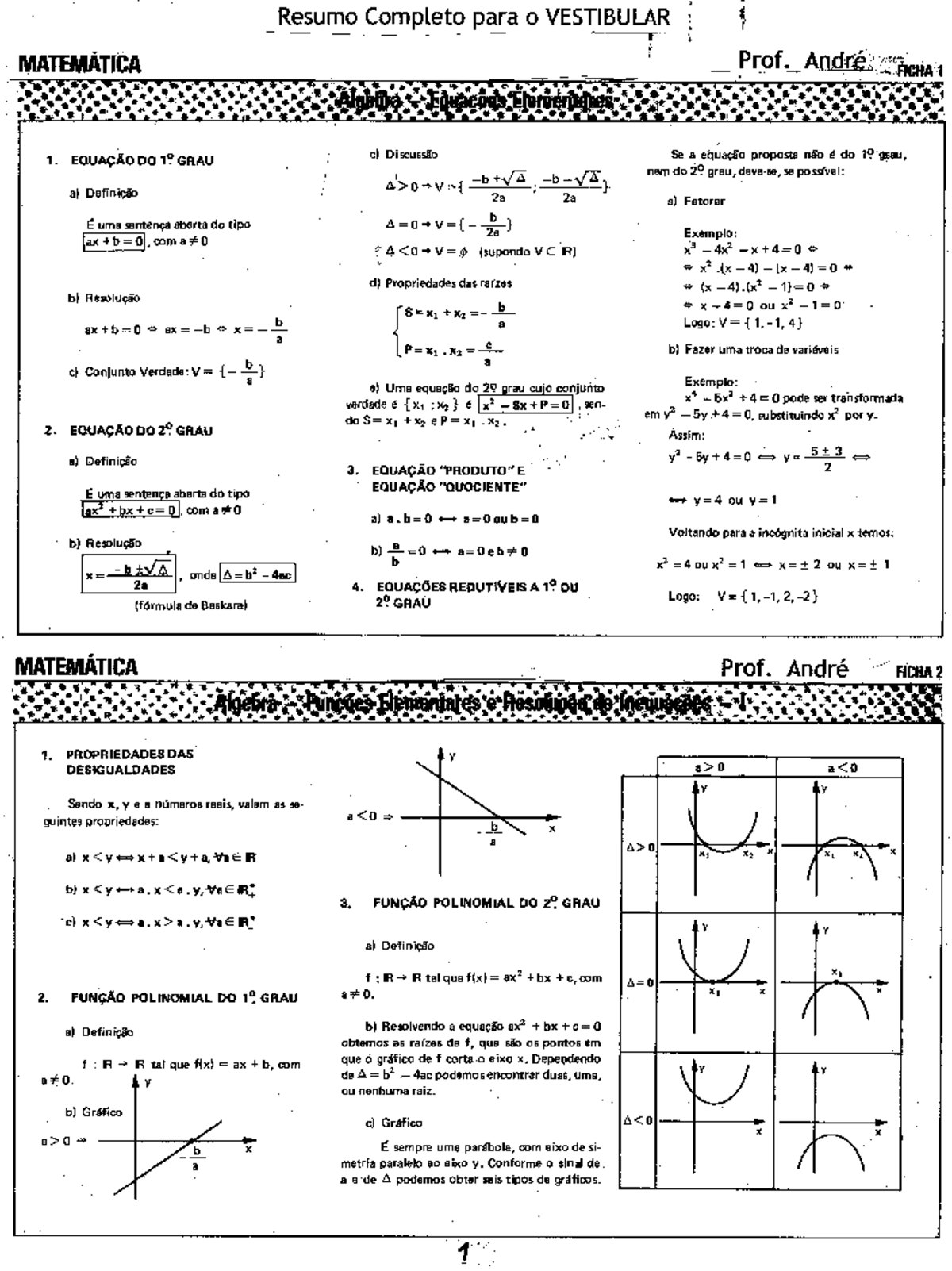 Todas AS Formulas E Resumo Completo DE M - Cálculo II - Studocu