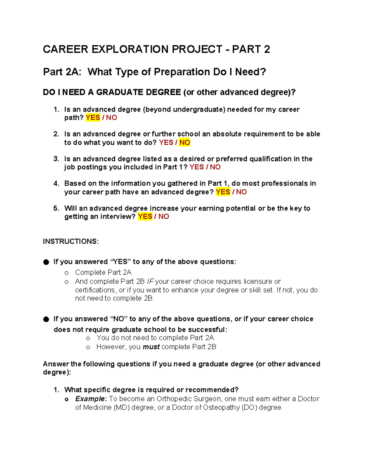 CEP Update - (Part 2 - Template) - CAREER EXPLORATION PROJECT - PART 2 ...