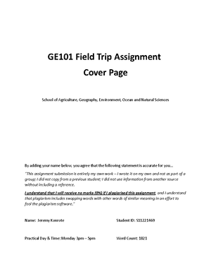 GE101 Essay Sample - GE Introduction to Physical Geography Essay ...
