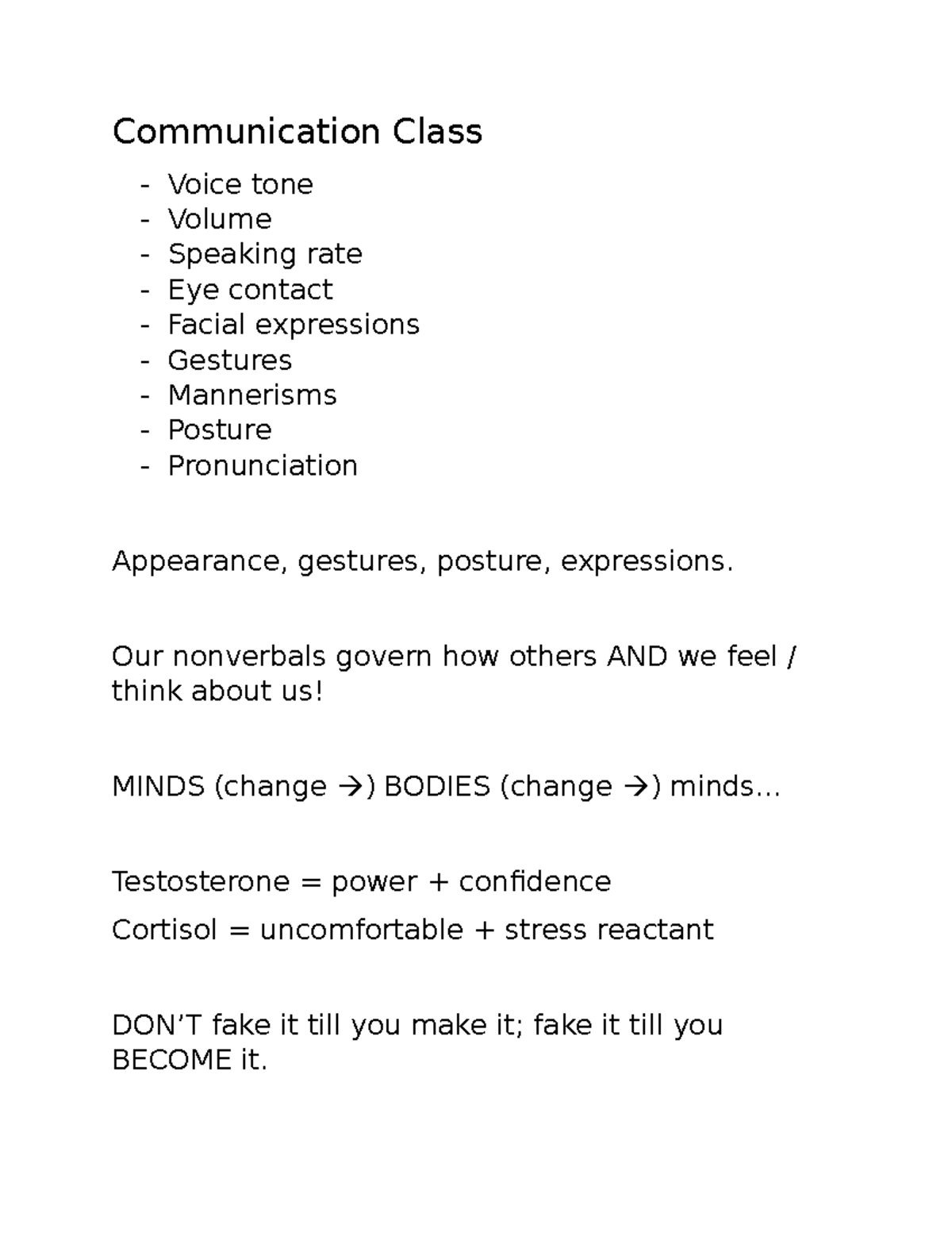 Notes.Communication class - Communication Class Voice tone Volume ...
