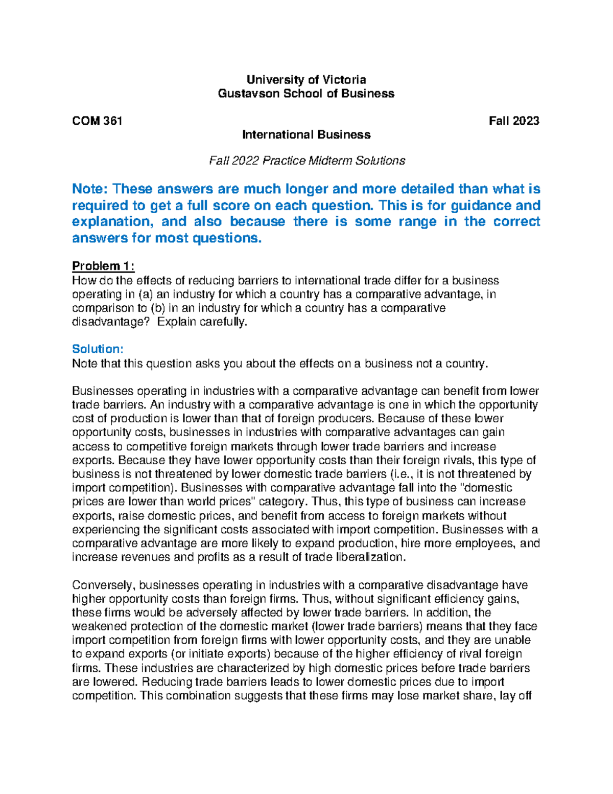 COM361 - Fall 2023 - Fall 2022 Practice Midterm Solutions - University ...