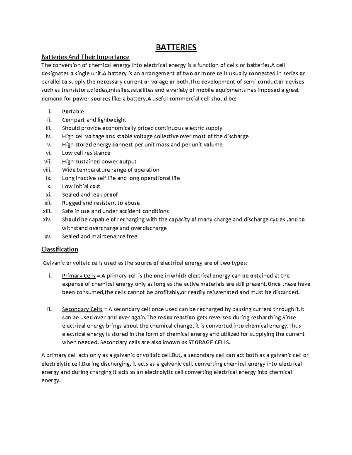 Battery Vocational Semester 2 - BATTERIES Batteries And Their ...