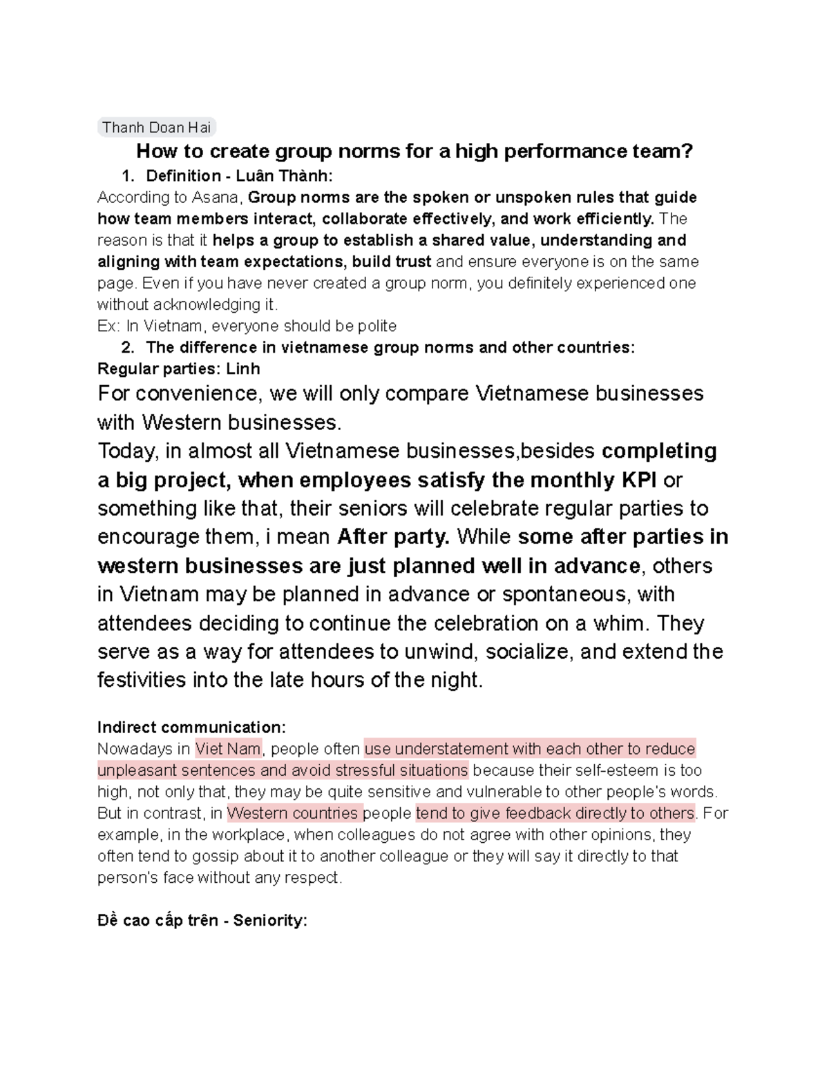 PM session 7 - Thanh Doan Hai How to create group norms for a high ...