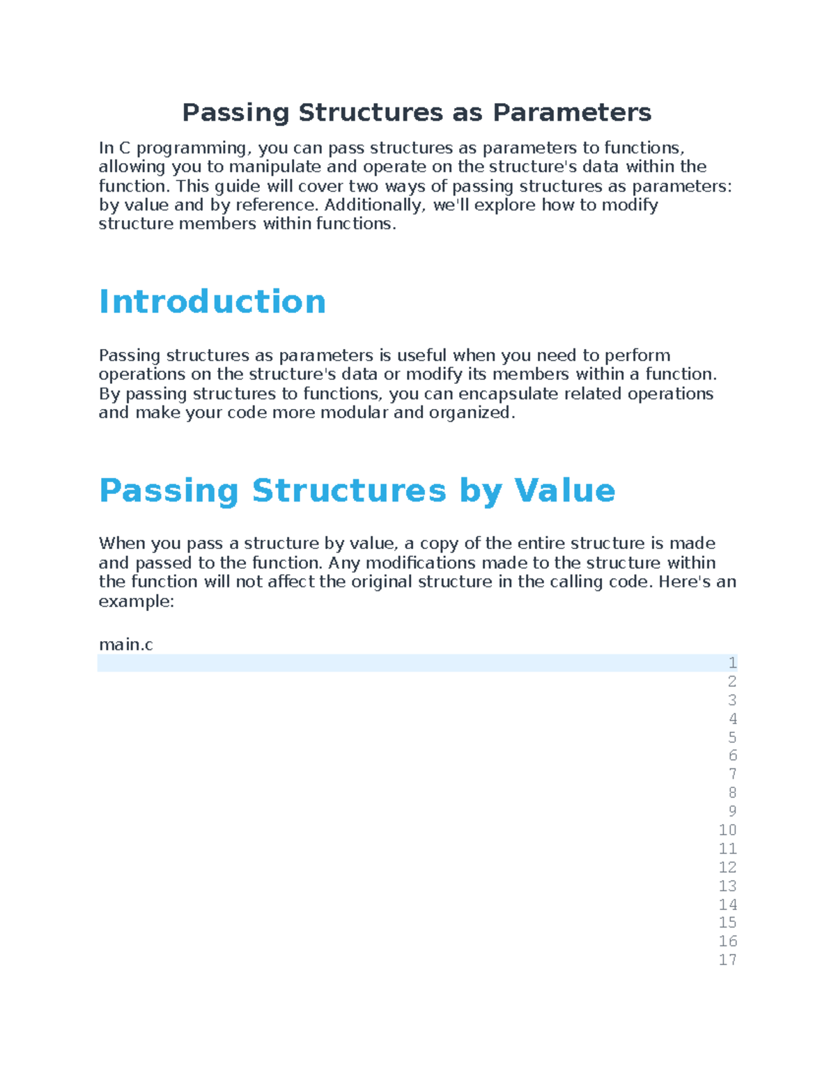 Passing Structures as Parameters - This guide will cover two ways of passing structures as - Studocu